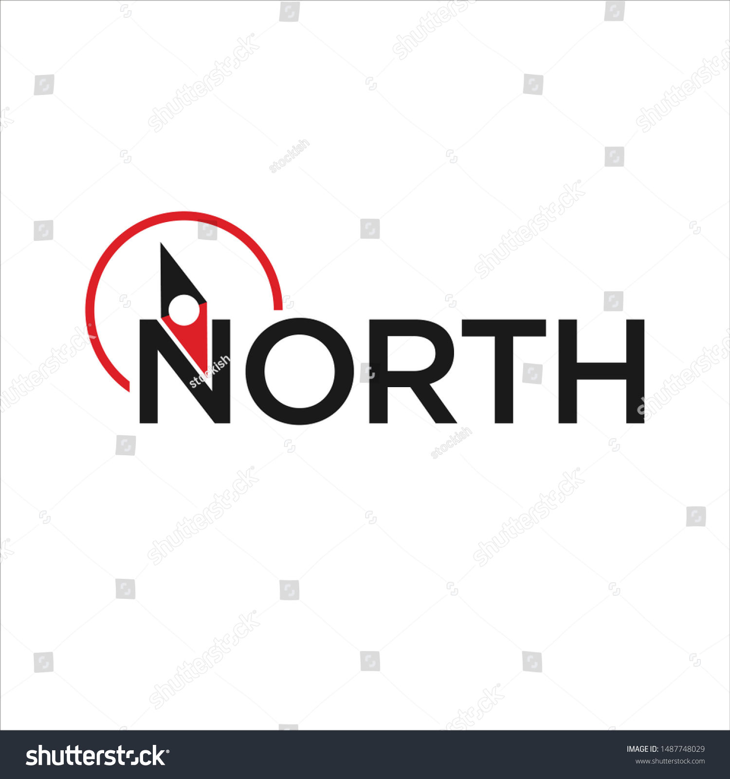 North Compass Vector Logo Stock Vector (Royalty Free) 1487748029