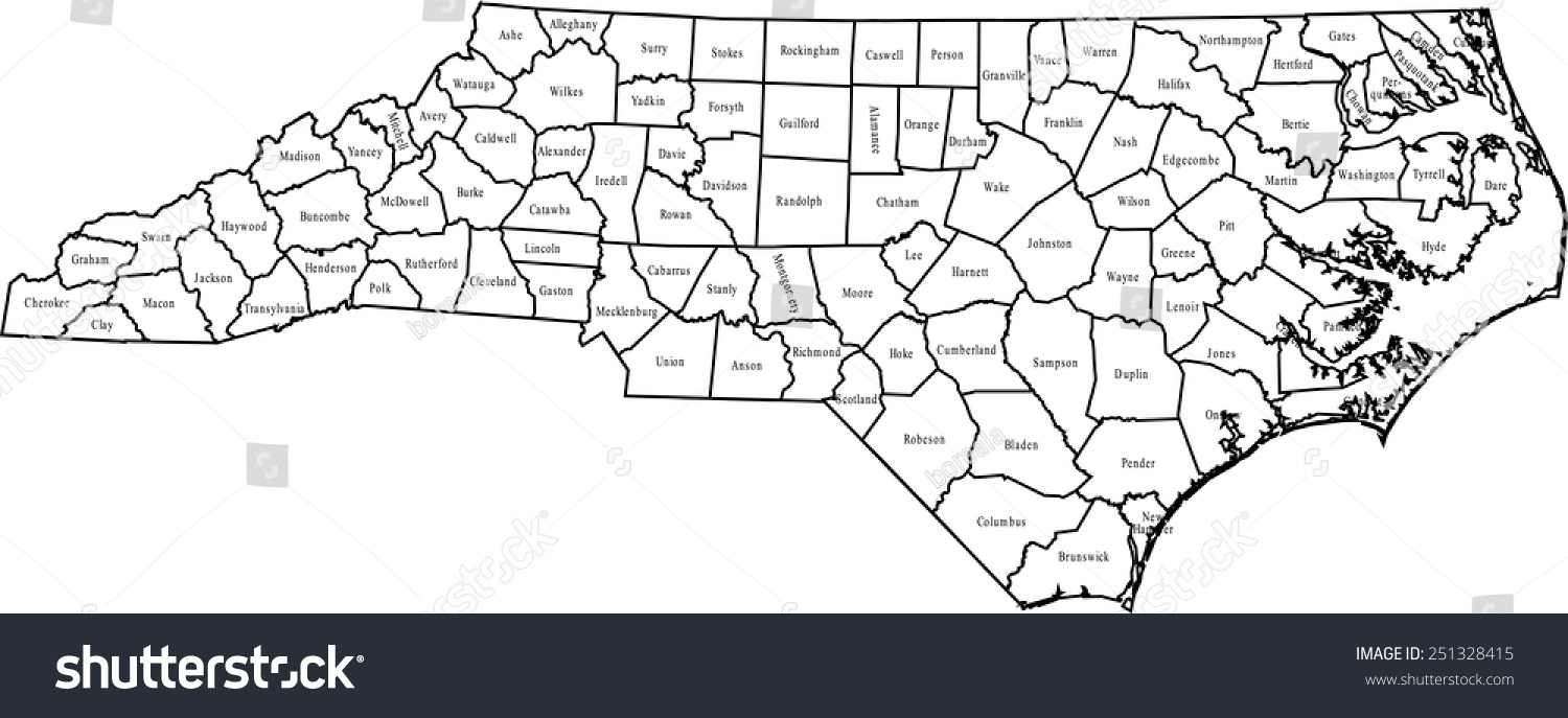Printable Political Map Of North Carolina
