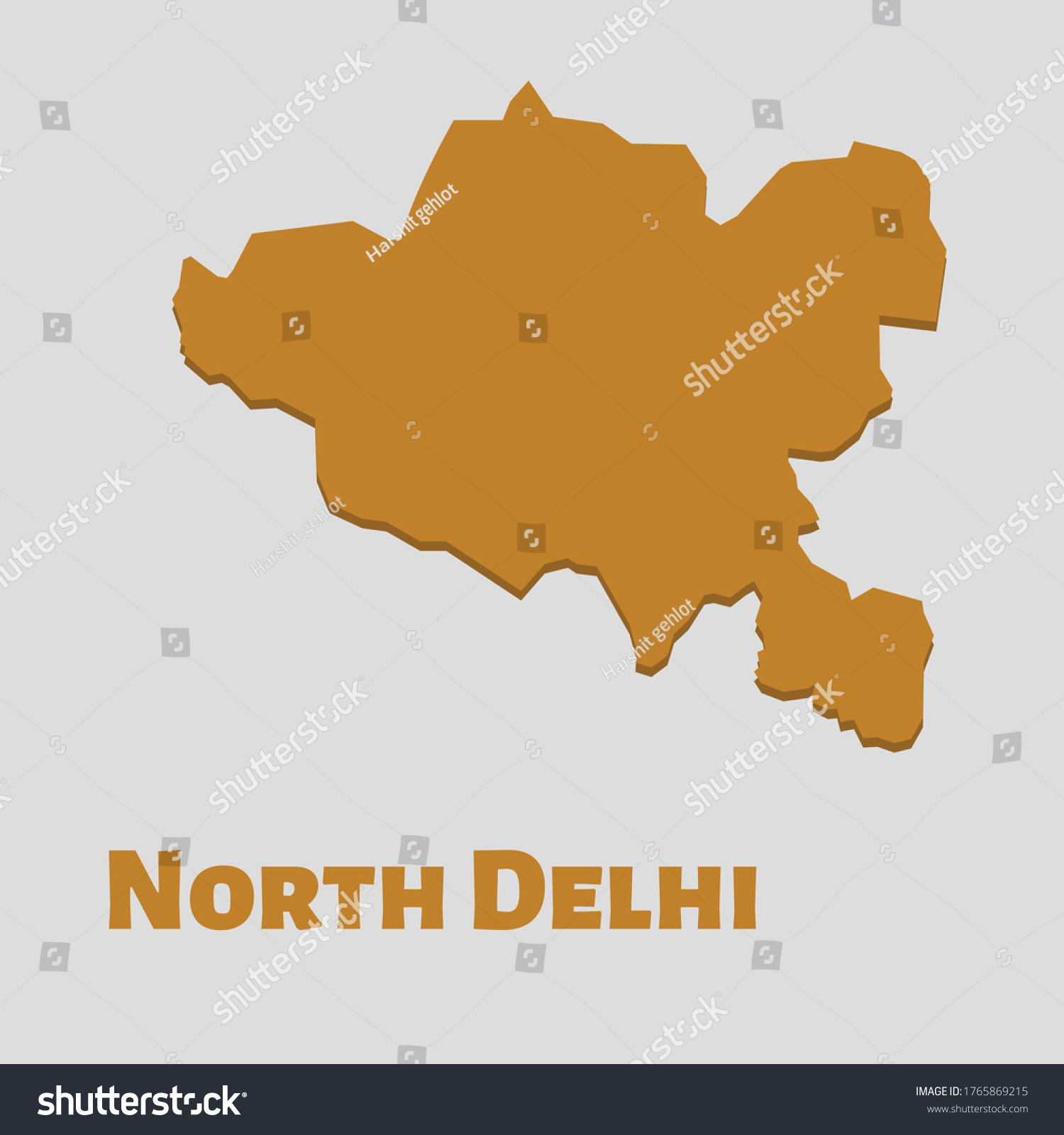 North Delhi Map Simple Flat Design Stock Vector (Royalty Free) 1765869215