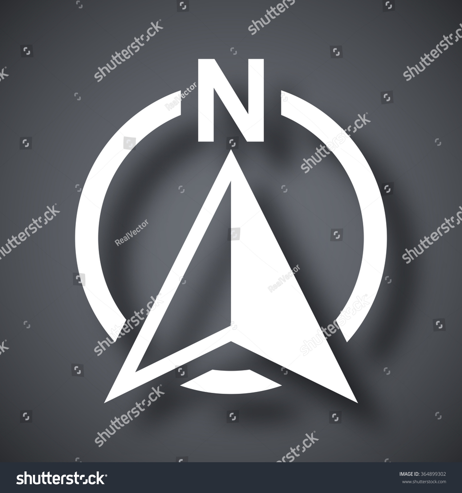 North Direction Compass Icon Vector Stock Vector (Royalty Free ...