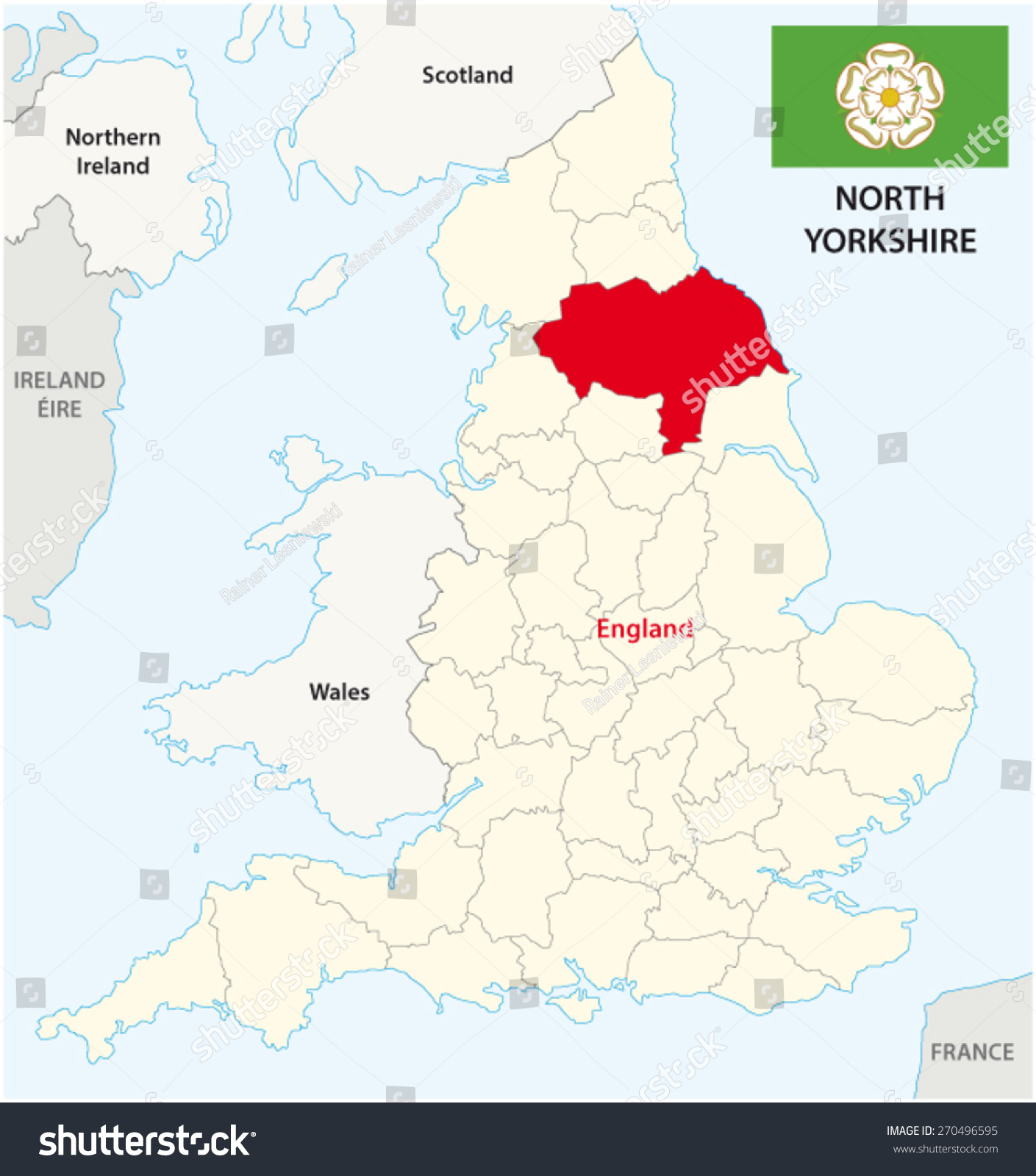 North Yorkshire County Map Flag Stock Vector (Royalty Free) 270496595 ...