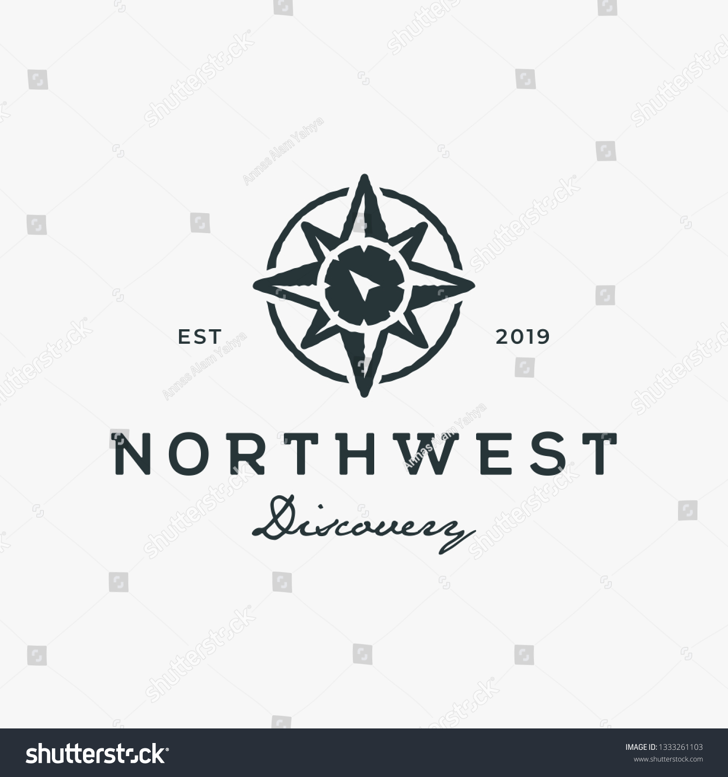Northwest Compass Logo Design Template Stock Vector (Royalty Free ...