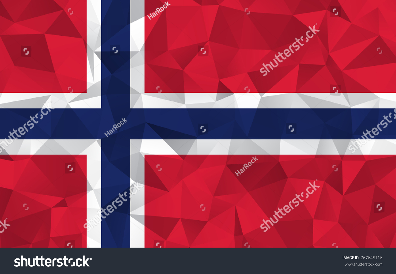 Norway Flag Abstract Polygon Geometric Shape Stock Vector (Royalty Free ...
