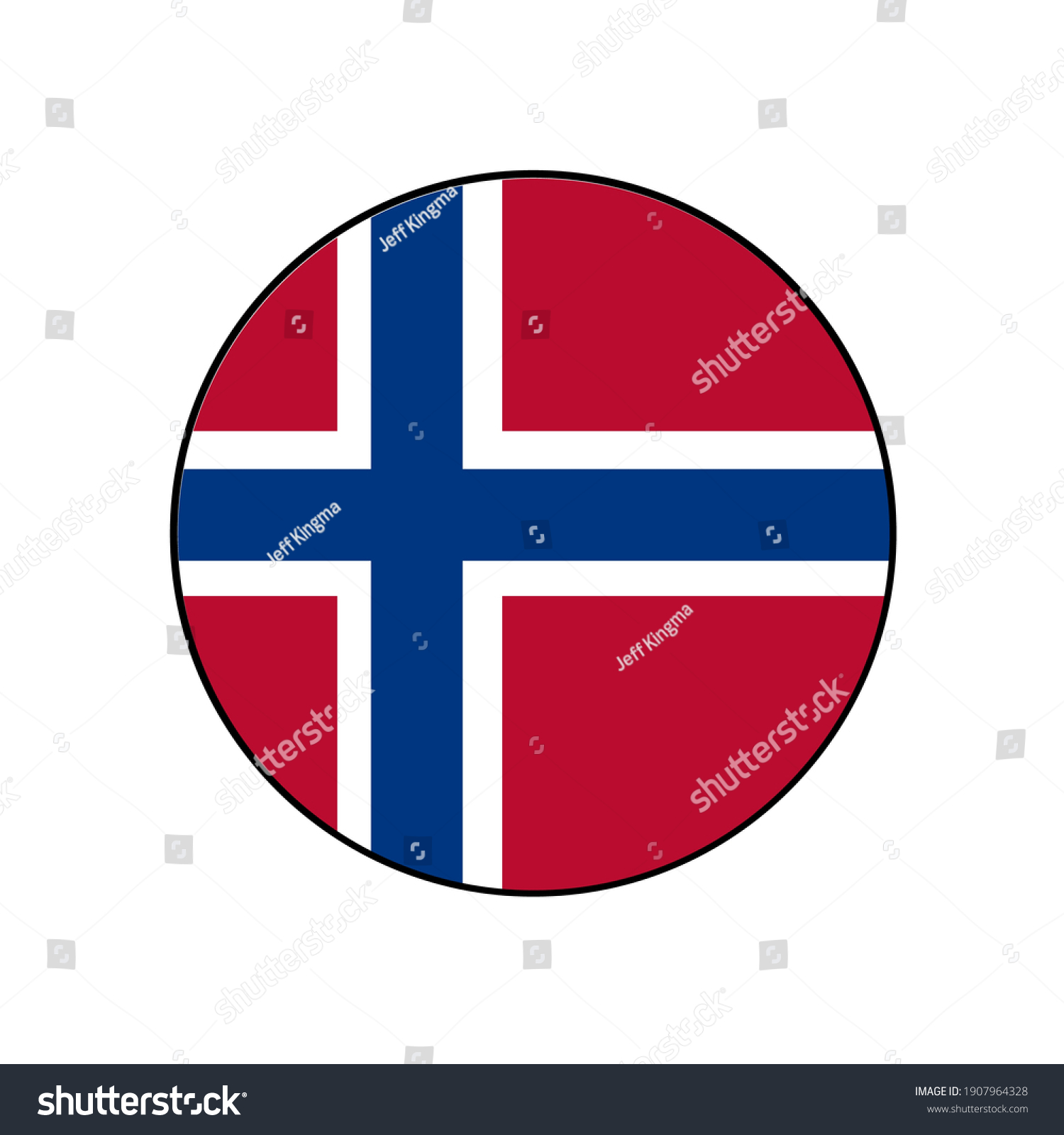 Norway Flag Button Set Rounded Circle Stock Vector (Royalty Free ...