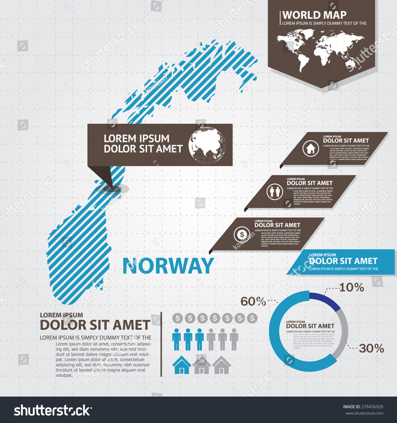 Norway Map Infographic Stock Vector (Royalty Free) 278436920