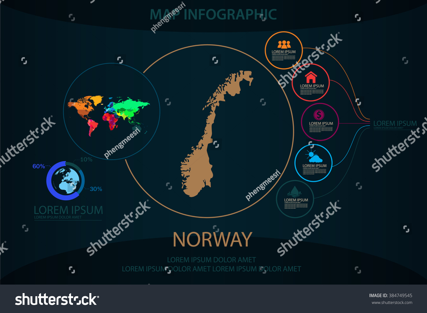 Norway Map Infographic Stock Vector (Royalty Free) 384749545 | Shutterstock