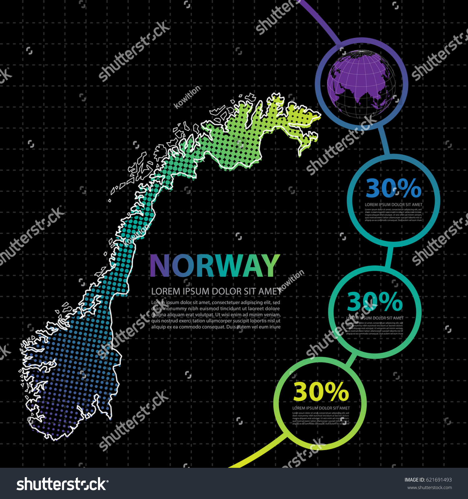 Norway Map Infographic Design Template: vector de stock (libre de ...