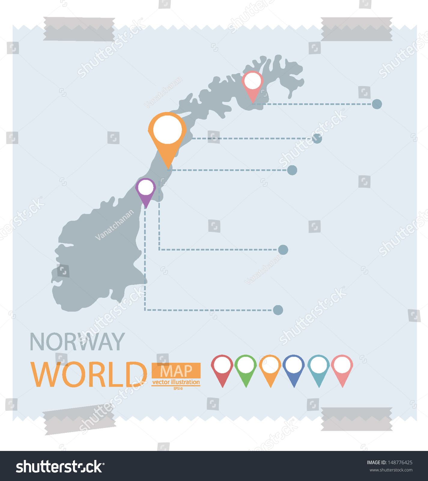 Norway Map Vector Illustration: เวกเตอร์สต็อก (ปลอดค่าลิขสิทธิ์) 148776425