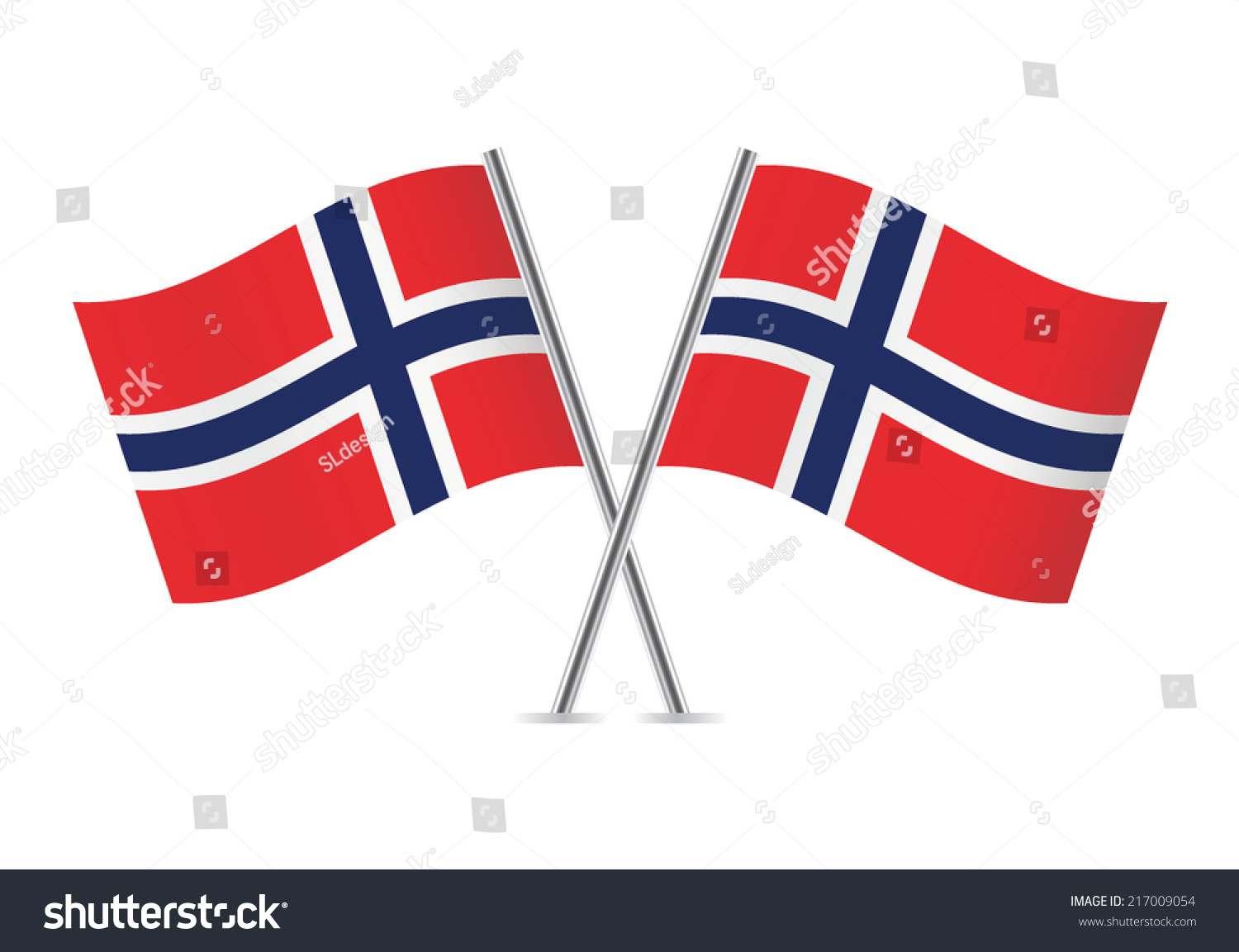 Norwegian Flags Vector Illustration: vector de stock (libre de regalías ...