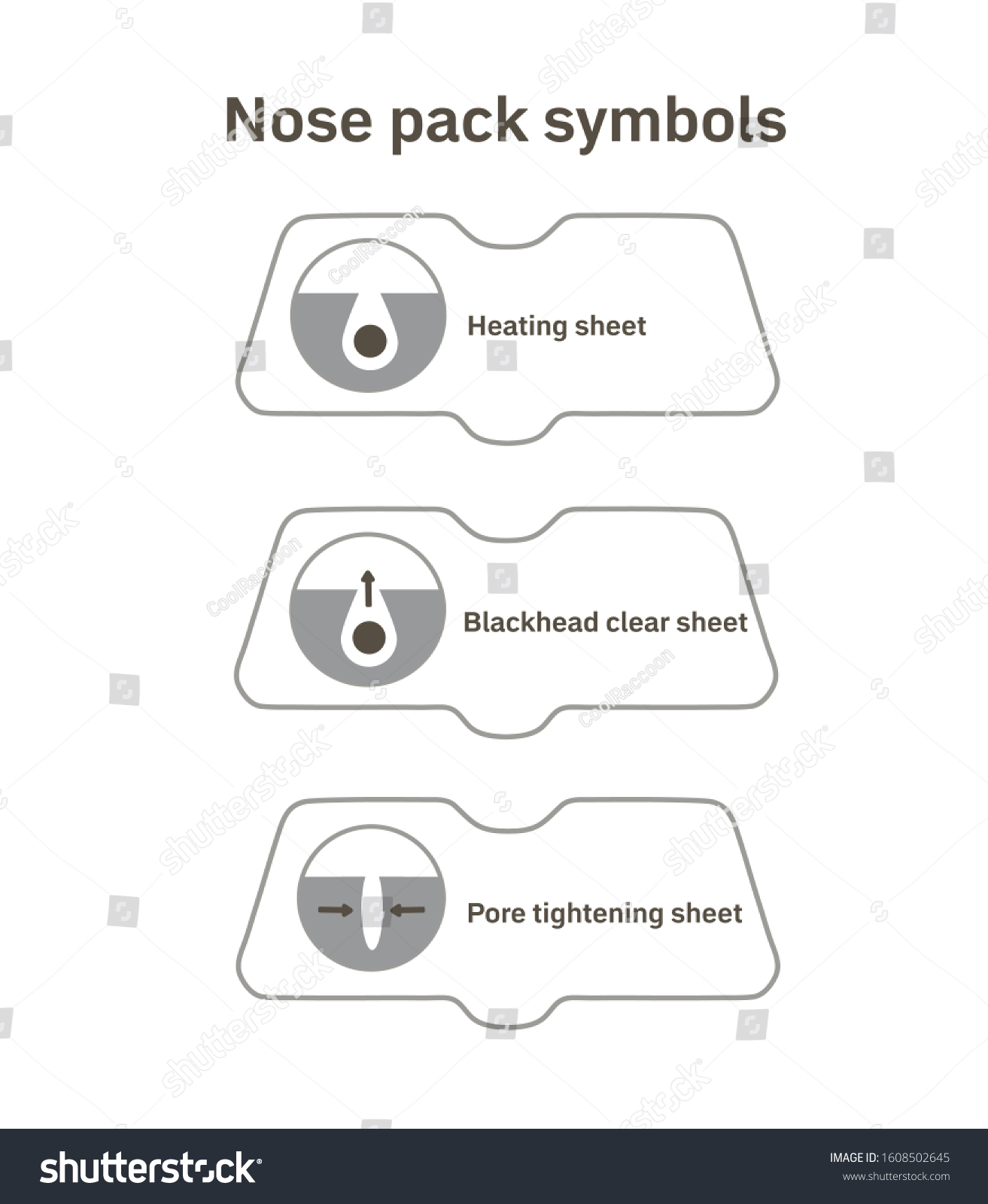 Nose Pack Symbolsblackhead Removing Process Stock Vector (Royalty Free ...