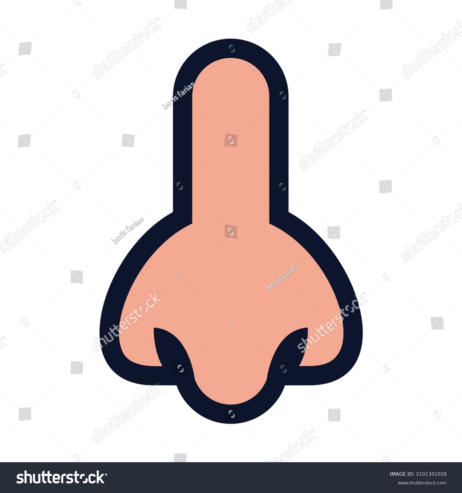 Nose Simple Vector Color Icon Stock Vector (Royalty Free) 2101341028 ...