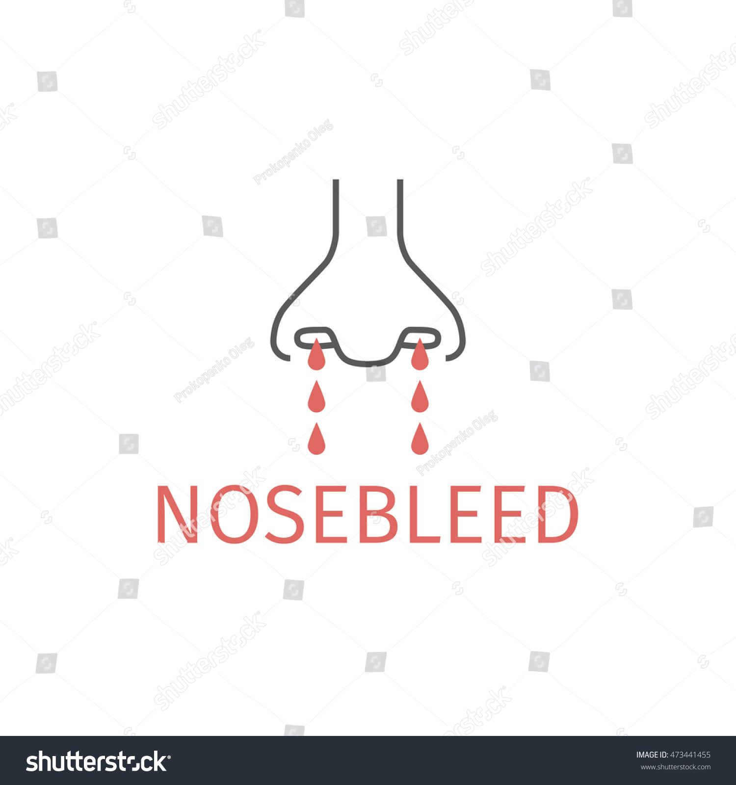 Nosebleed Line Icon Stock Vector (Royalty Free) 473441455