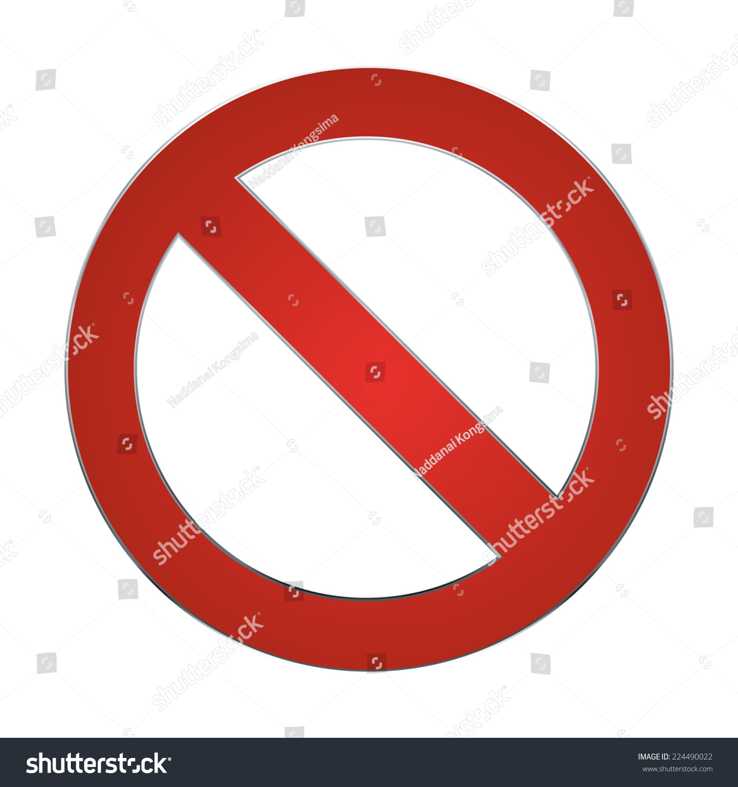 Not Allowed Sign On White Background Stock Vector (Royalty Free) 224490022