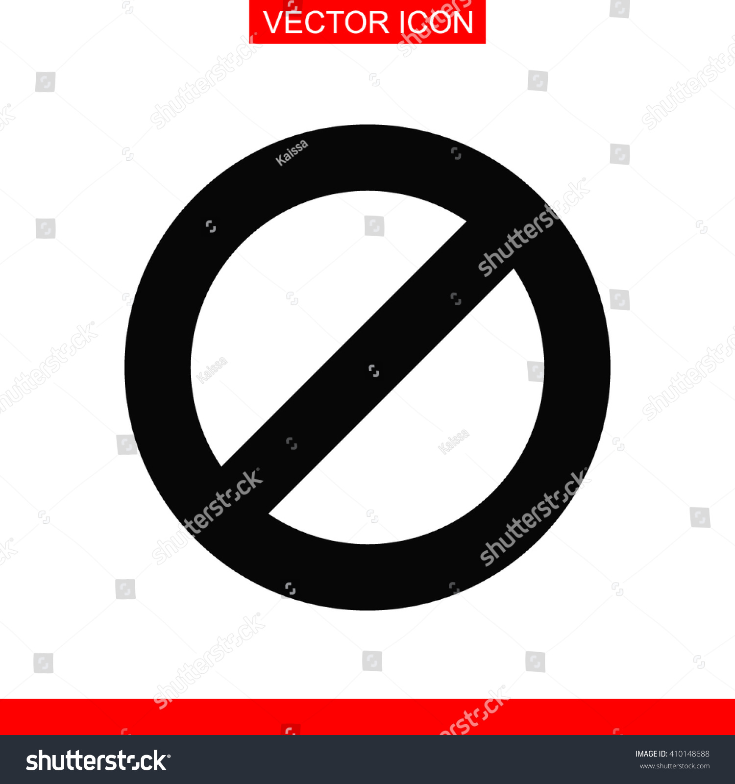 Not Allowed Sign Vector Icon Stock Vector (Royalty Free) 410148688 ...