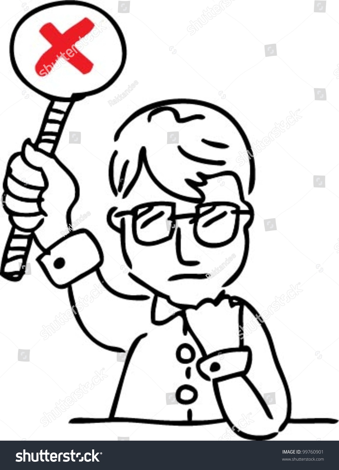 Not Approve Emotion Guy Series Vector Stock Vector (Royalty Free) 99760901