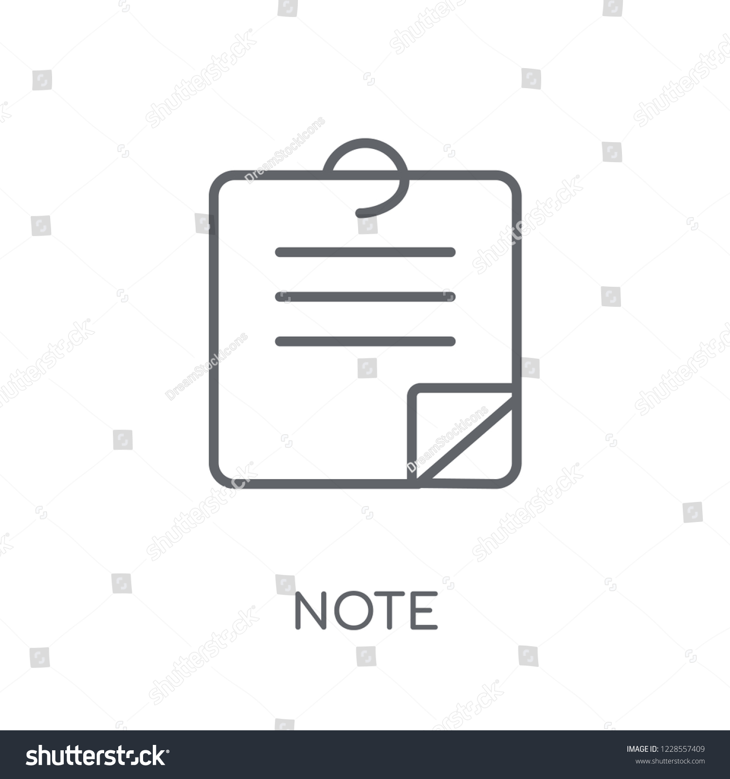 Note Linear Icon Modern Outline Note Stock Vector (Royalty Free) 1228557409