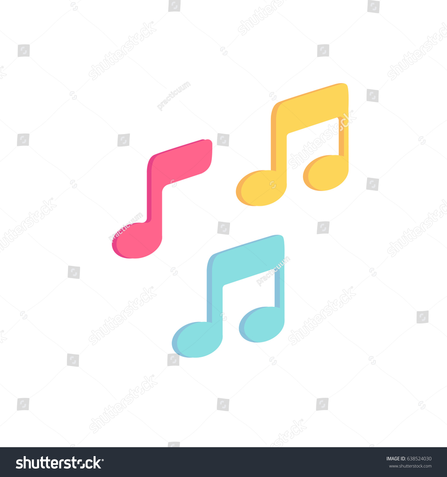 Note Music Flat Icon Vector Illustration Stock Vector (Royalty Free ...