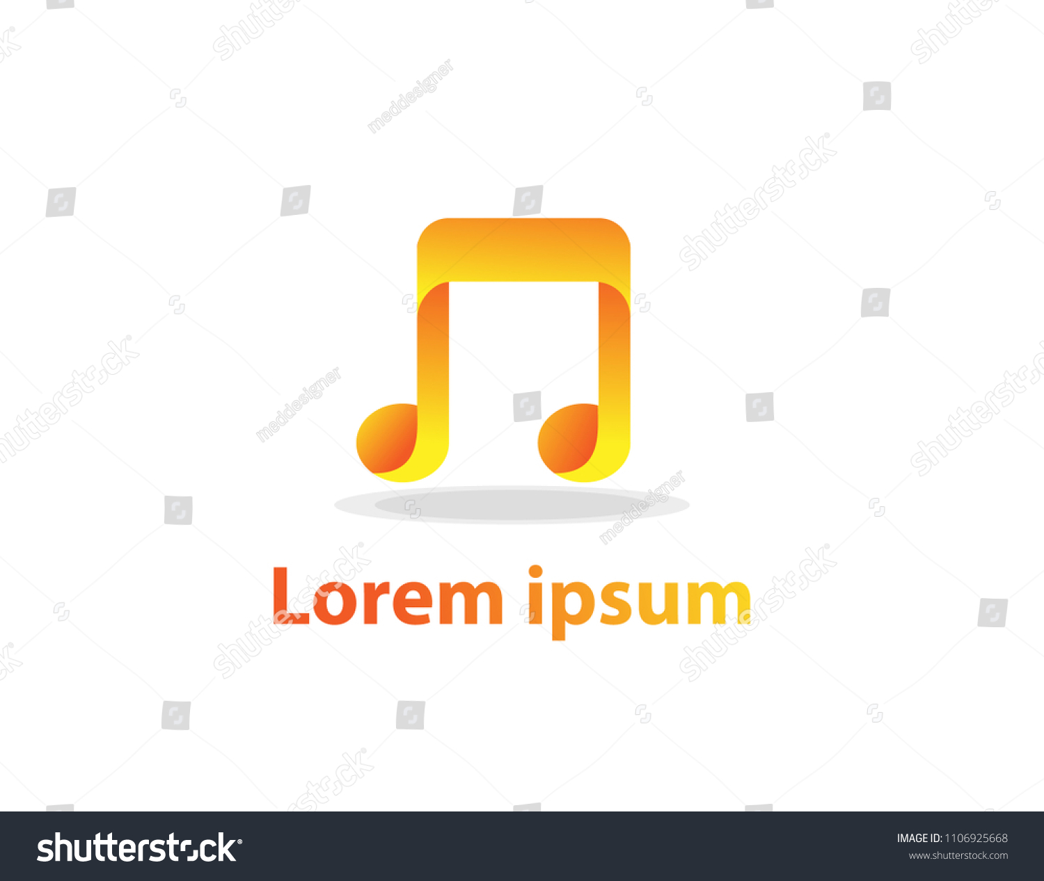 Note Music Logo Template Design Stock Vector (Royalty Free) 1106925668 ...