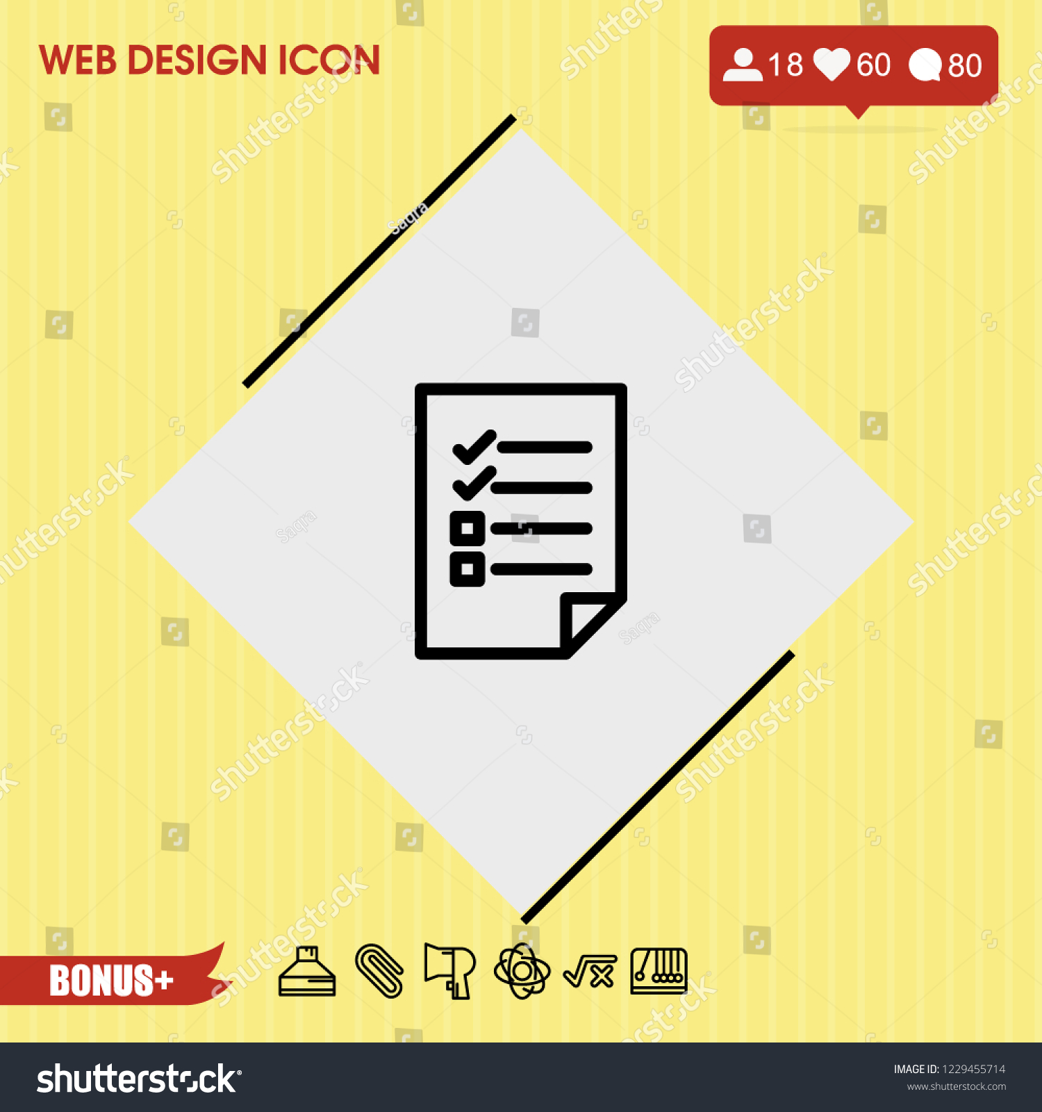 Note Paper Icon Vector: vector de stock (libre de regalías) 1229455714 ...