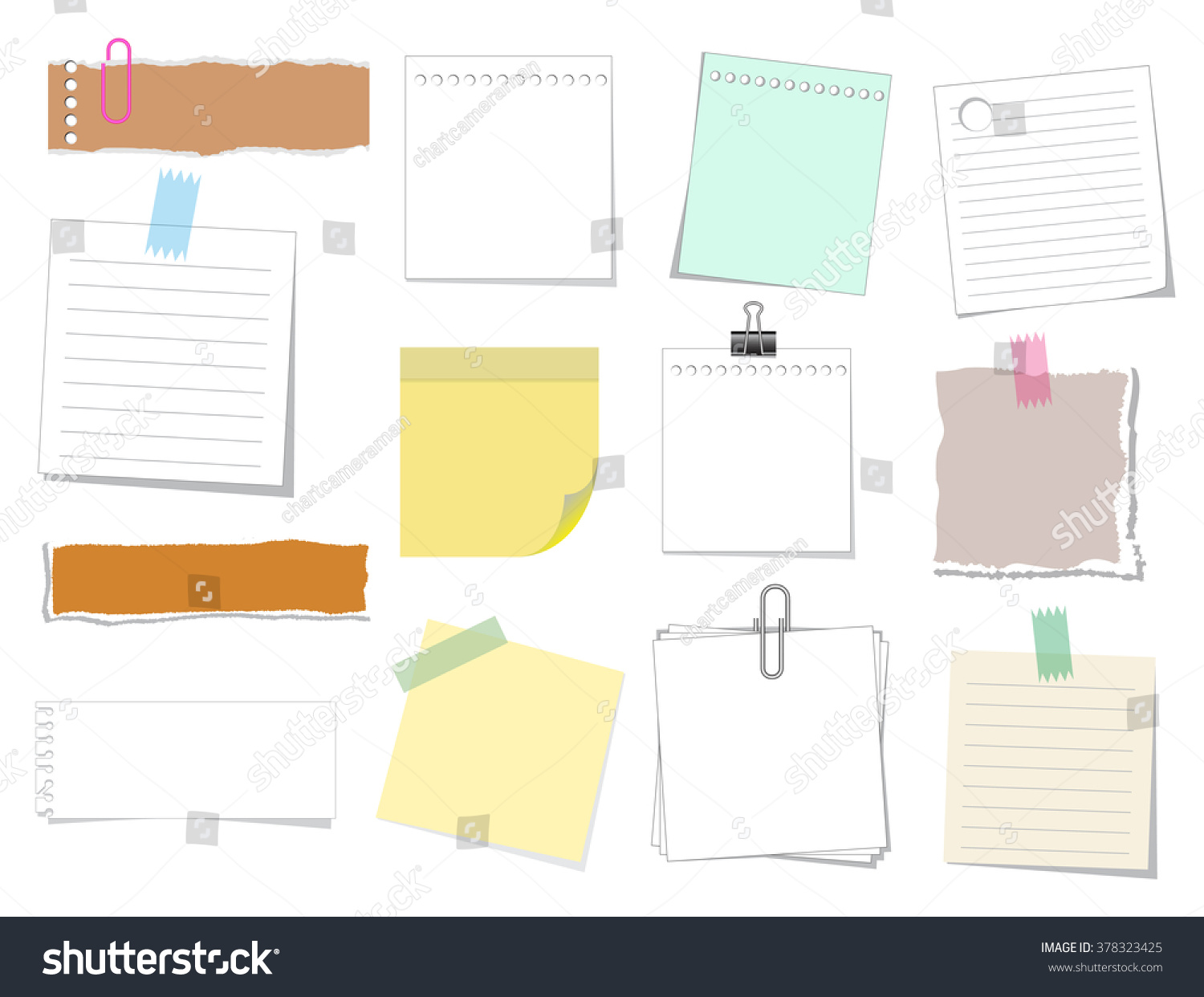 Note Paper Vector Set Shredded Torn Stock Vector (Royalty Free ...