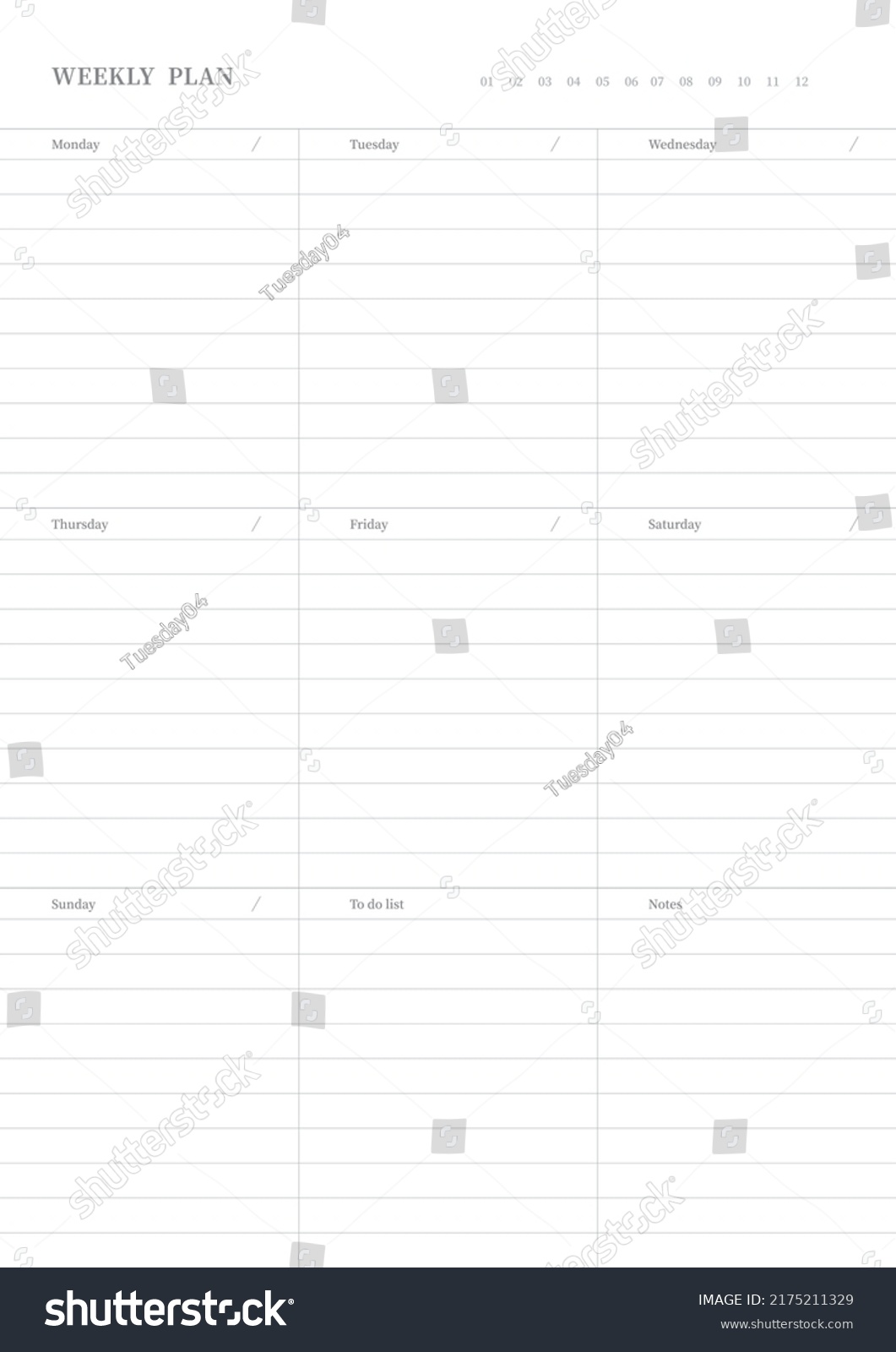 Note Scheduler Diary Calendar Planner Document Stock Vector (Royalty ...