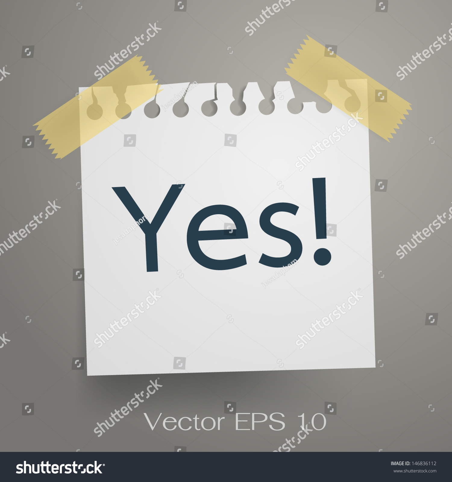 Note Yes On Torn Note Paper Stock Vector (Royalty Free) 146836112