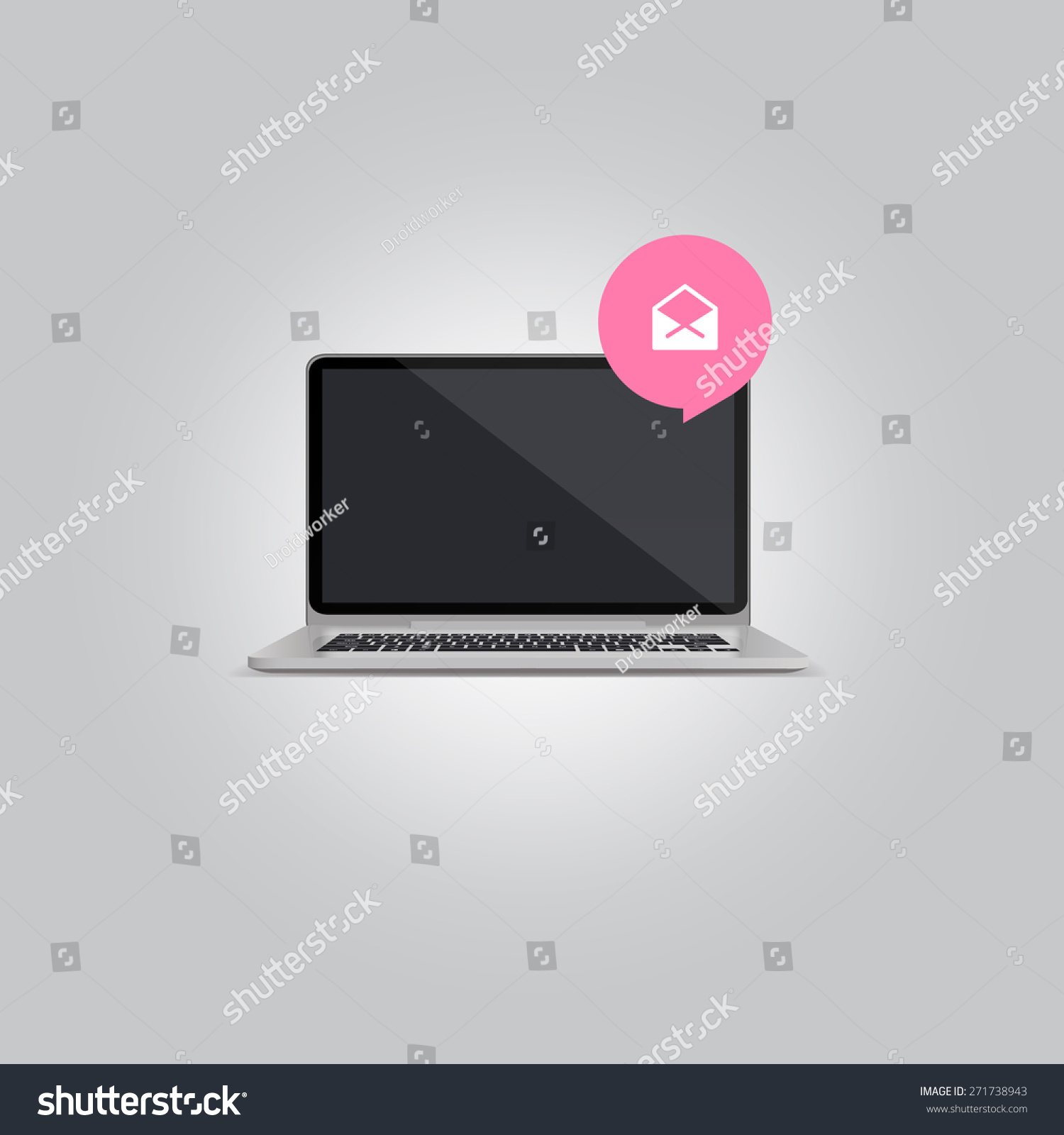 Notebook Email Icon Realistic Vector Design Stock Vector (Royalty Free ...