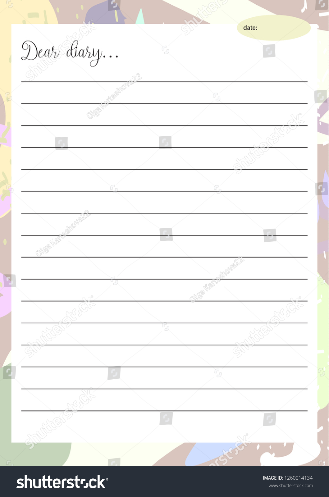 Notebook Design Planner Page Stock Vector (Royalty Free) 1260014134 ...