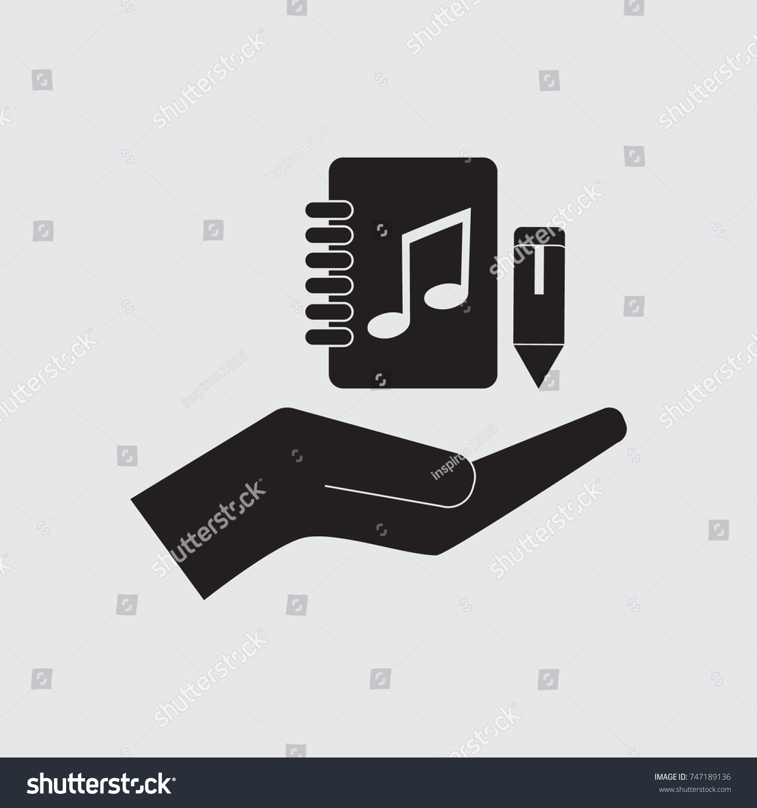 Notebook Hand Vector Icon Stock Vector (Royalty Free) 747189136