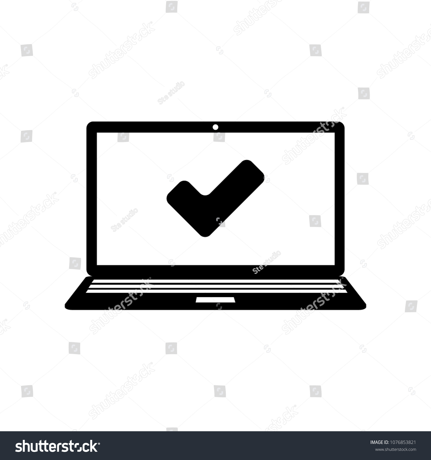 Notebook Whit Check Mark Icon Vector: vector de stock (libre de ...