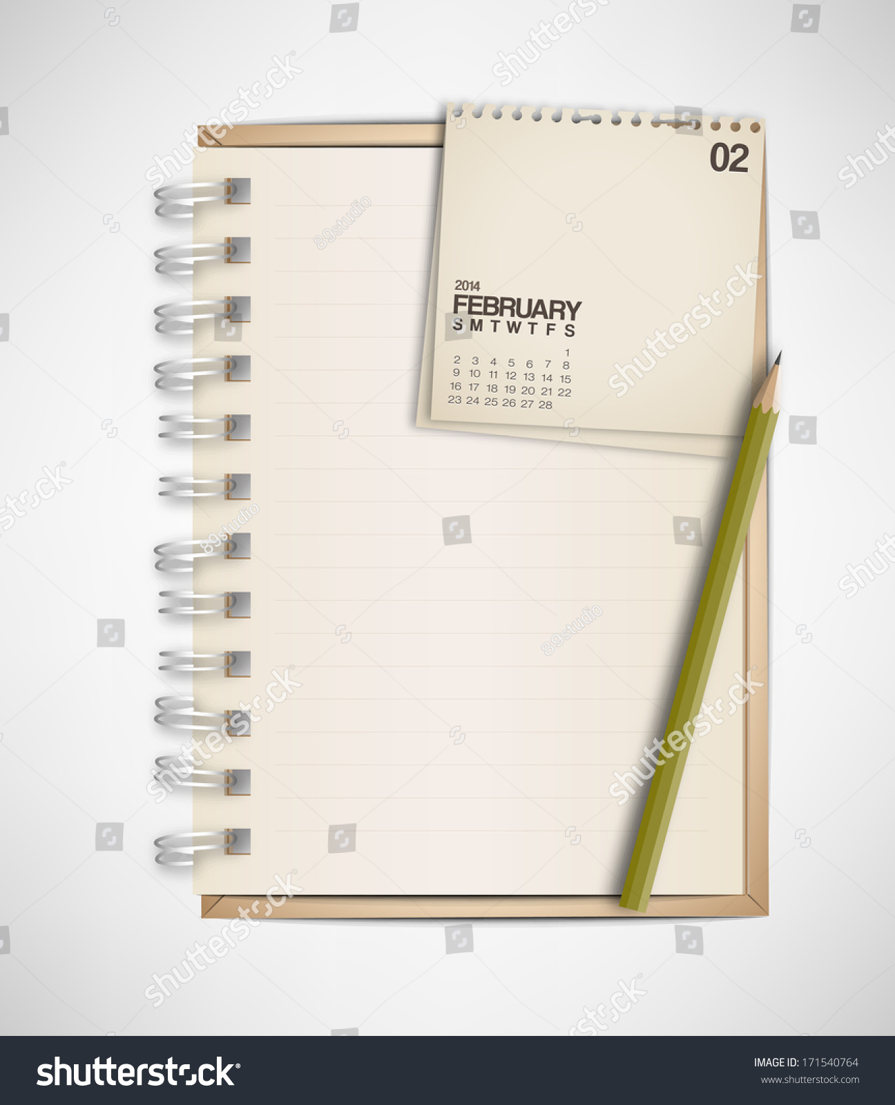Notebook Paper Note 2014 Calendar Stock Vector (Royalty Free) 171540764 ...
