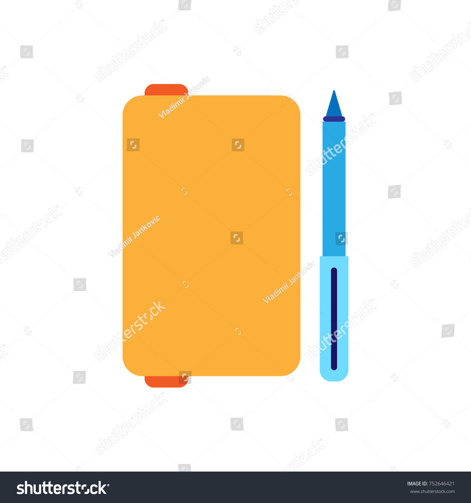 Notebook Pen Vector Graphic Stock Vector (Royalty Free) 752646421 ...