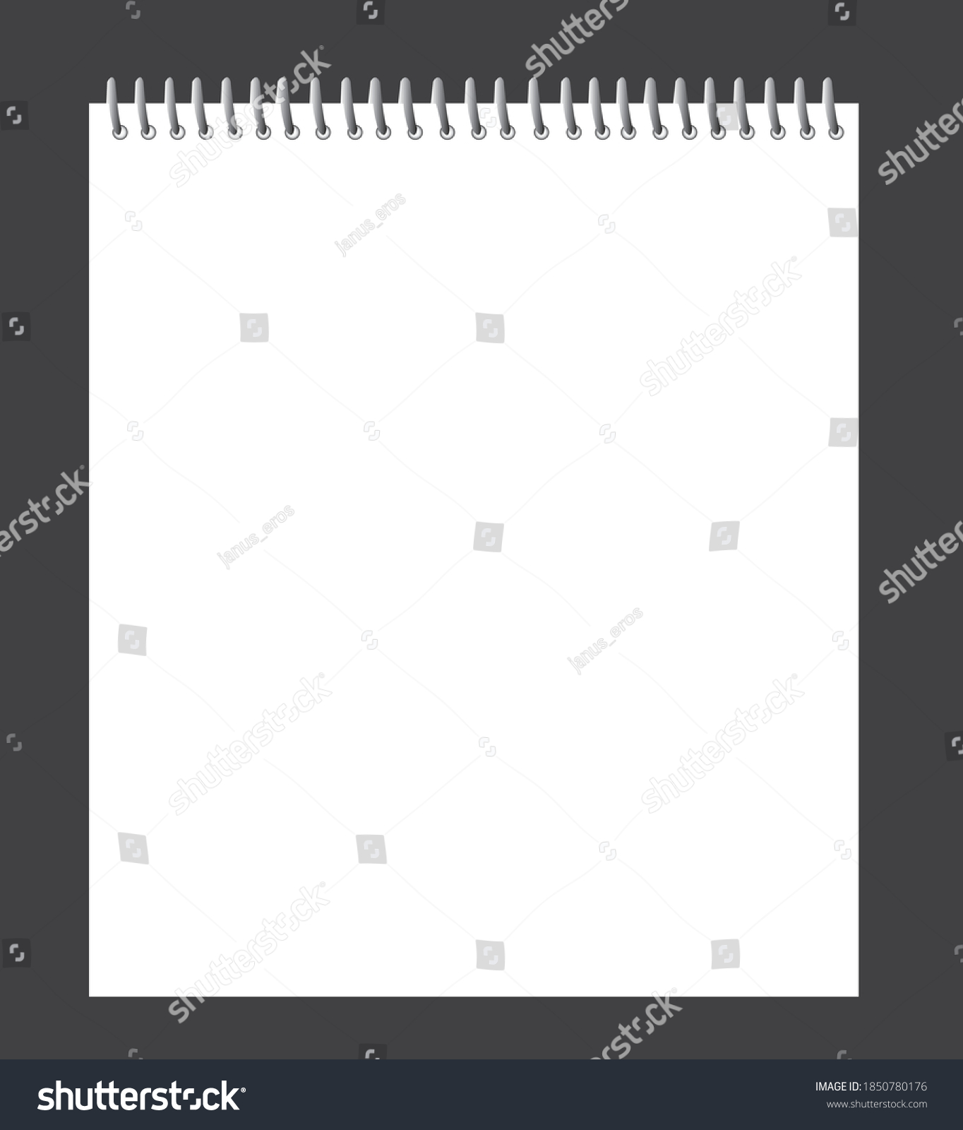 Notepad Empty Paper Realistic Spiral Notebook Stock Vector (Royalty ...
