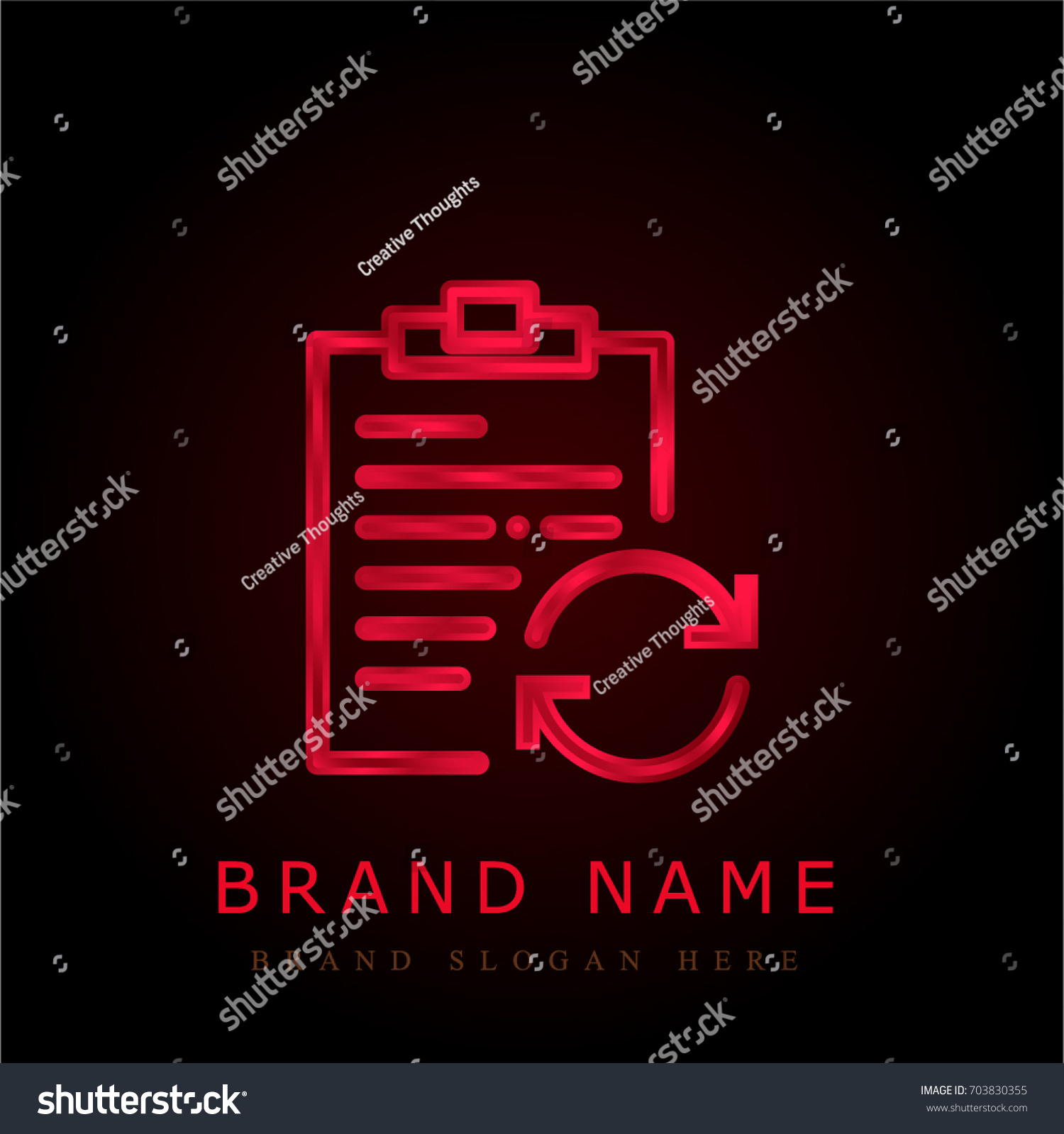Notepad Red Chromium Metallic Logo Stock Vector (Royalty Free ...