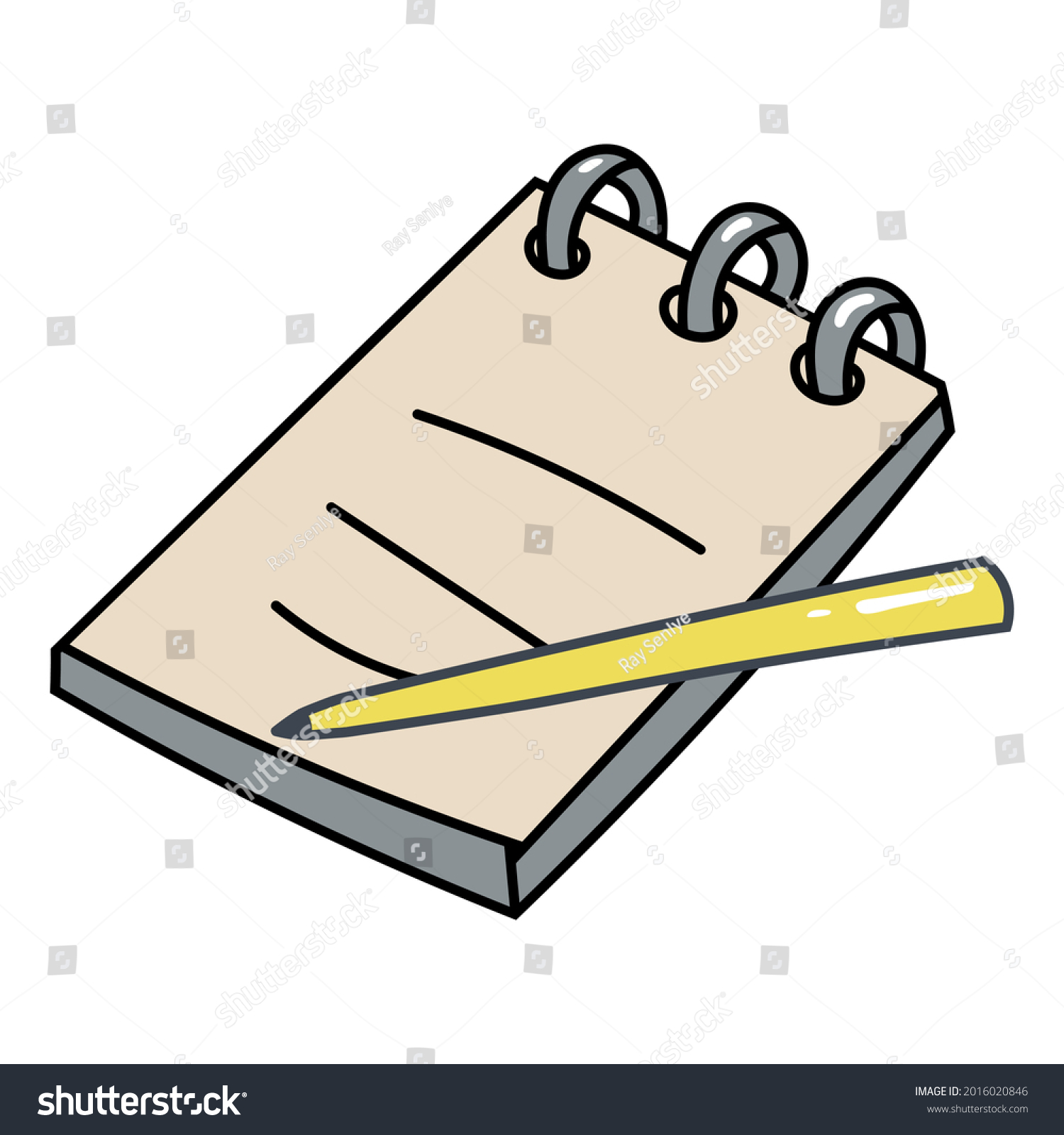 Notepad Pen Vector Illustration Doodle Comic Stock Vector (Royalty Free ...