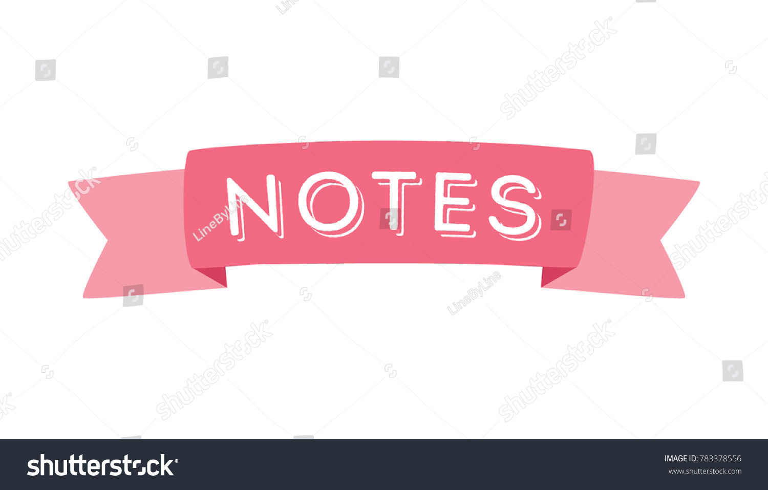 Notes Ribbon Banner Vector Set: vector de stock (libre de regalías ...