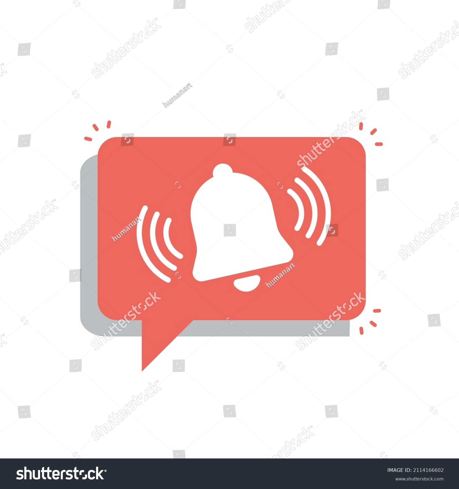 Notification Bell Pop Inside Text Bubble Stock Vector (Royalty Free ...