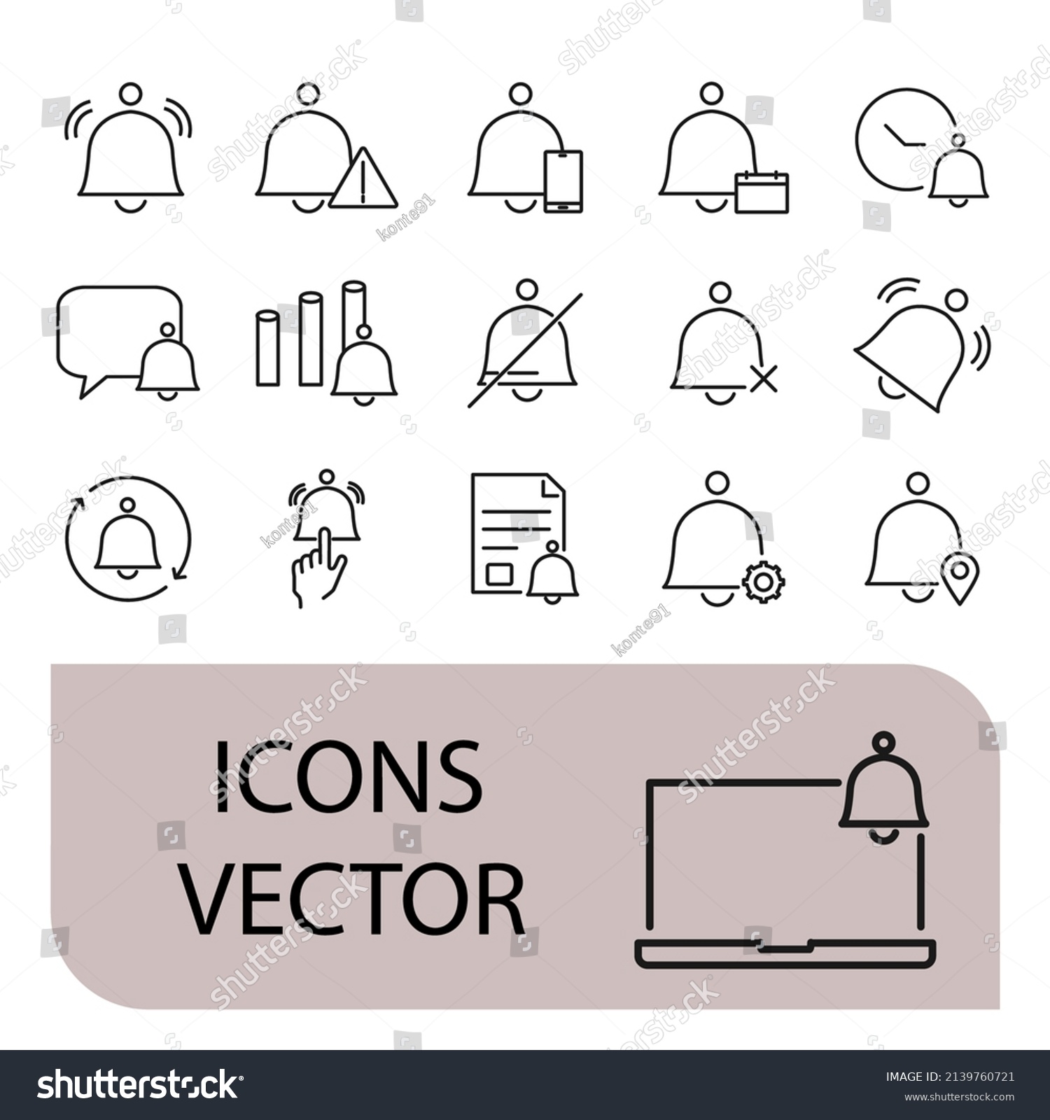 Notification Icons Set Notification Pack Symbol Stock Vector (Royalty ...