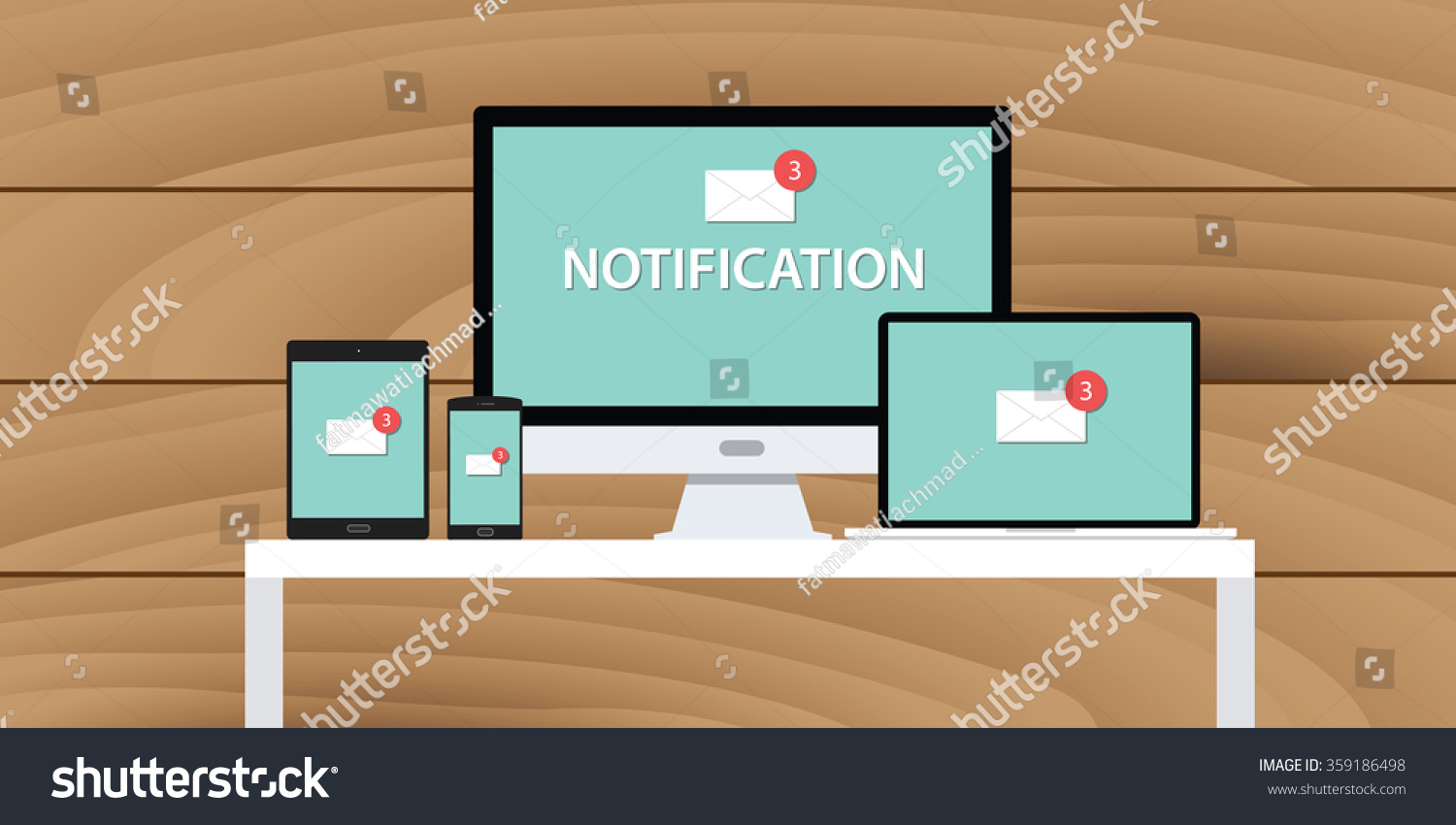 Notification System Mail Email Box Multi: เวกเตอร์สต็อก (ปลอดค่า ...