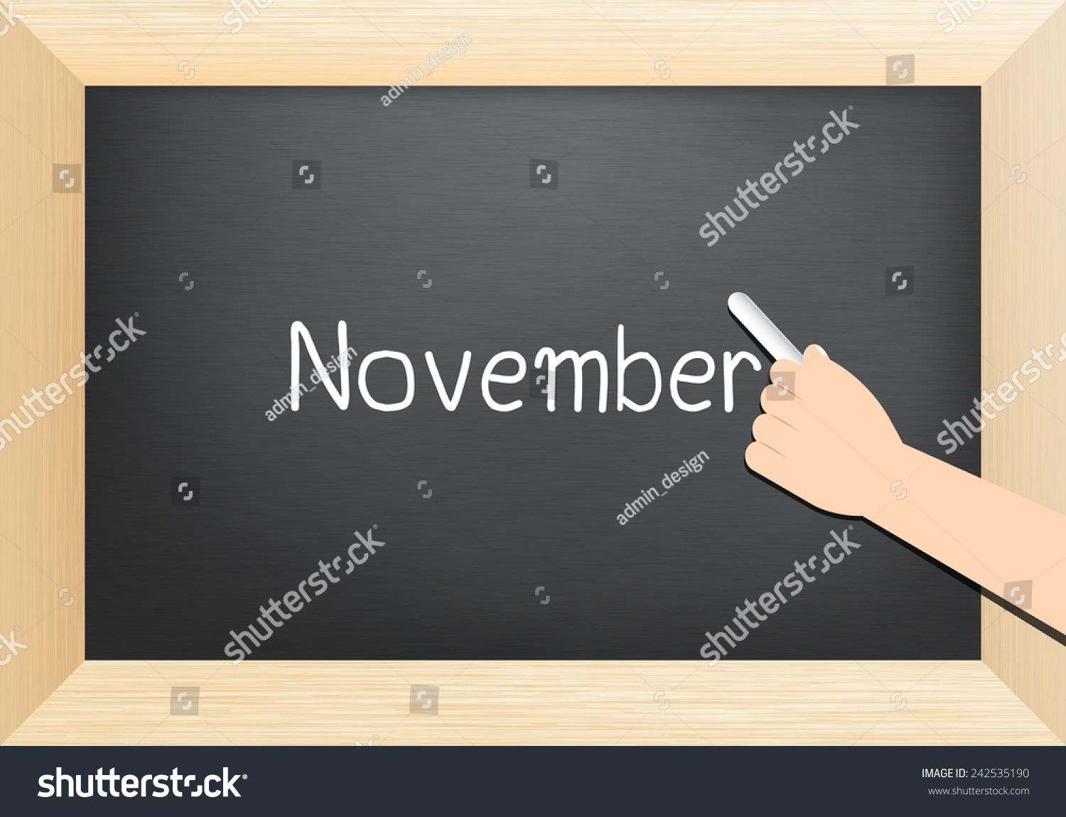 November Text On Blackboard Stock Vector 242535190 - Shutterstock