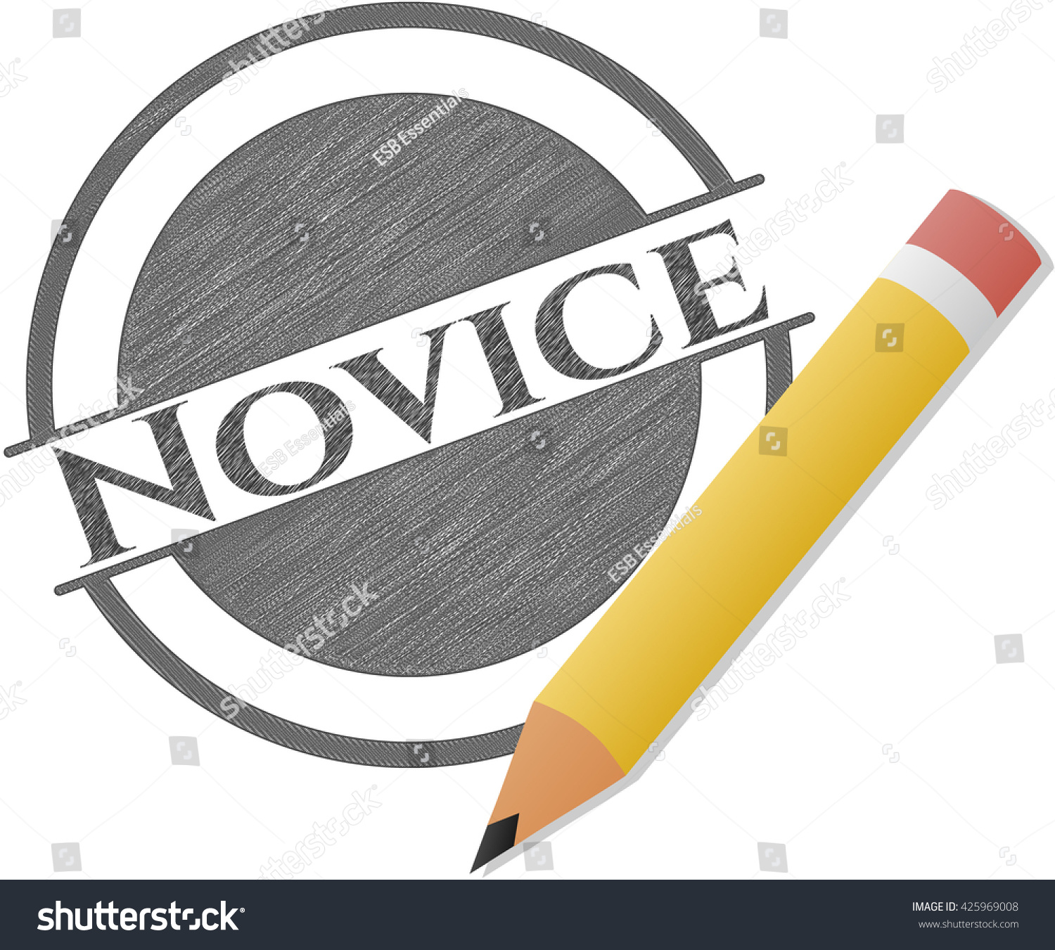 Novice Emblem Pencil Effect Stock Vector (Royalty Free) 425969008 ...