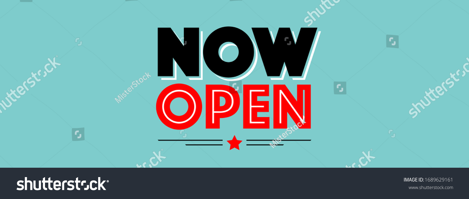 Now Open On Green Background Stock Vector (Royalty Free) 1689629161