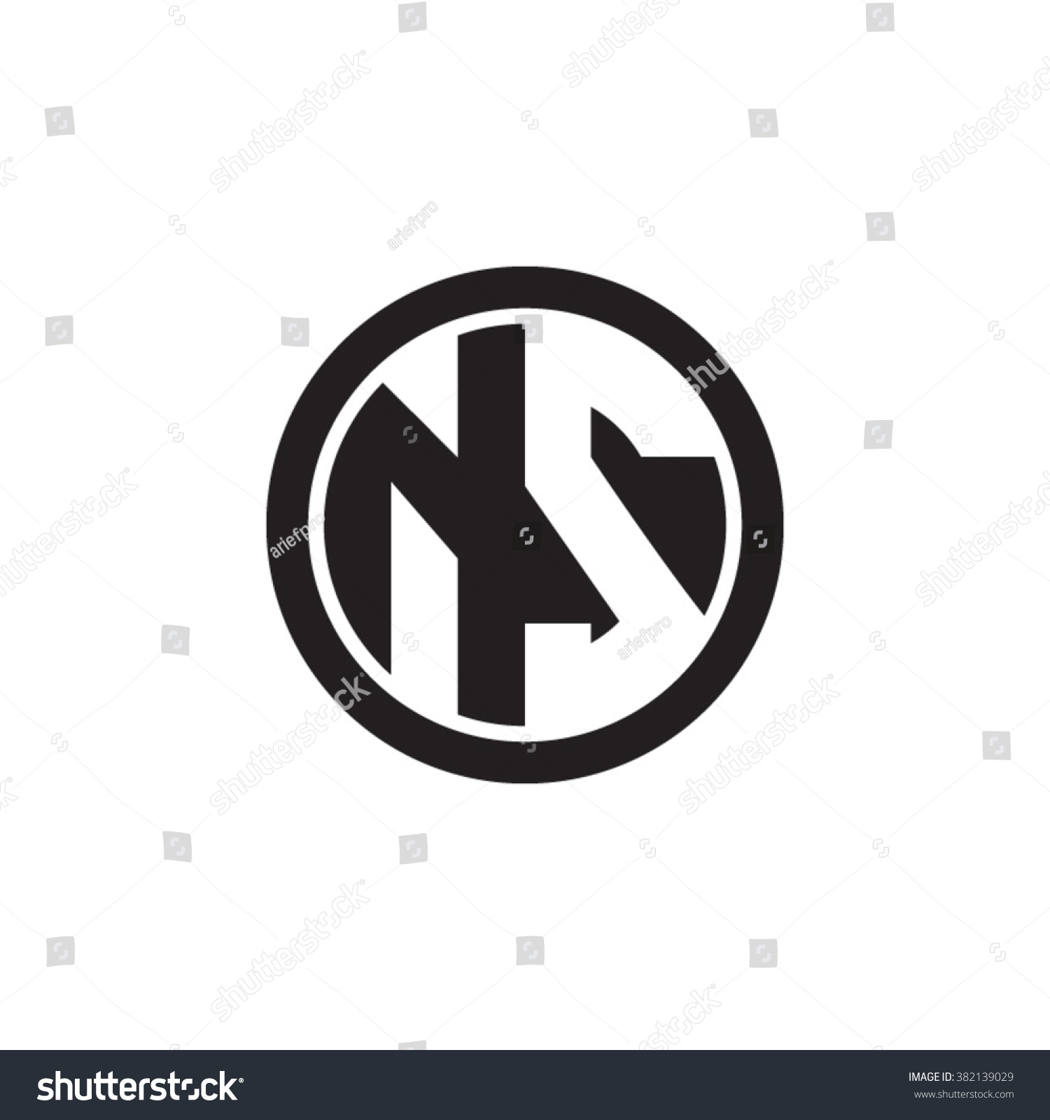 Ns Initial Letters Circle Monogram Logo Stock Vector Illustration ...