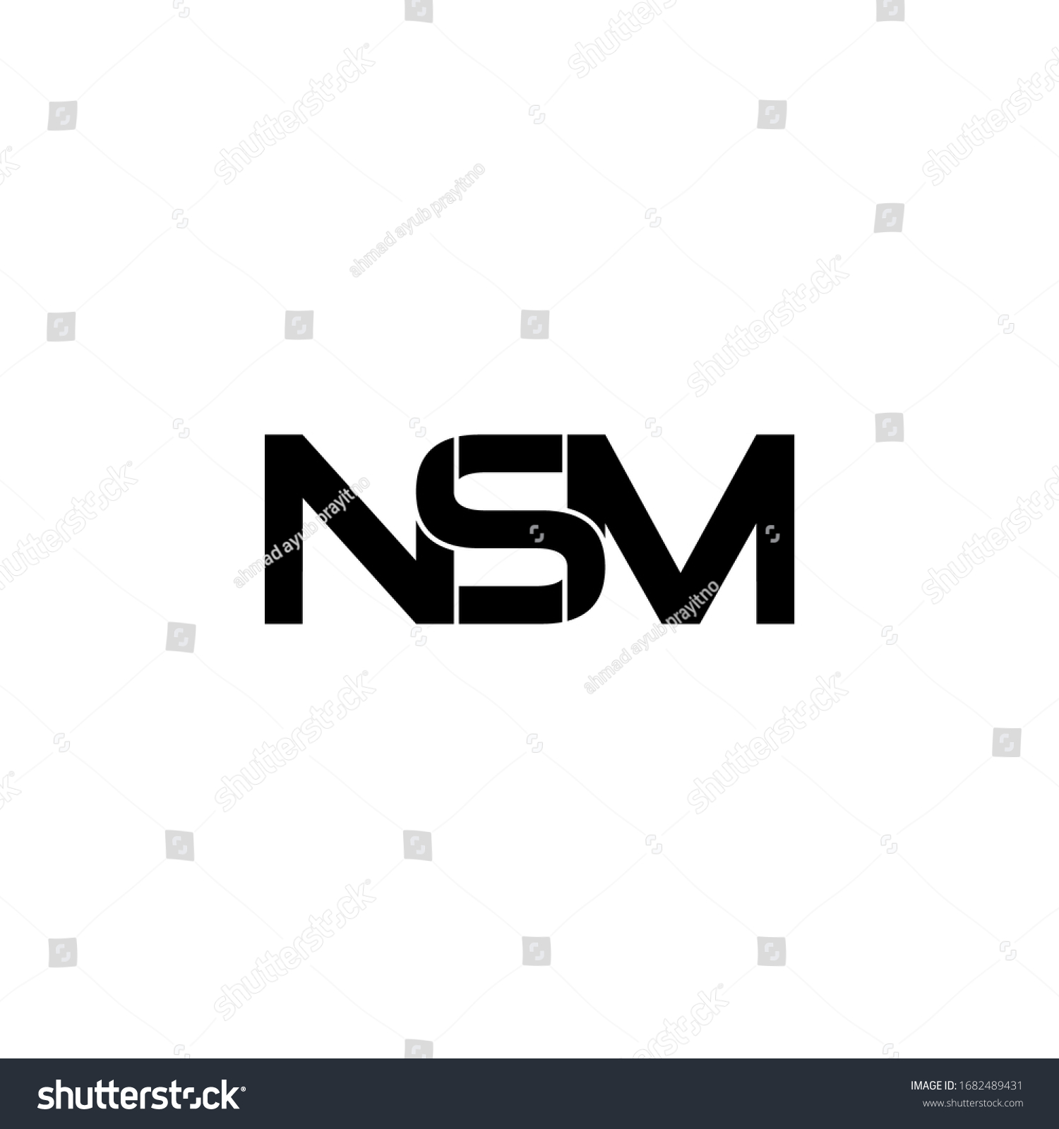 Nsm Original Monogram Logo Design Stock Vector (Royalty Free) 1682489431
