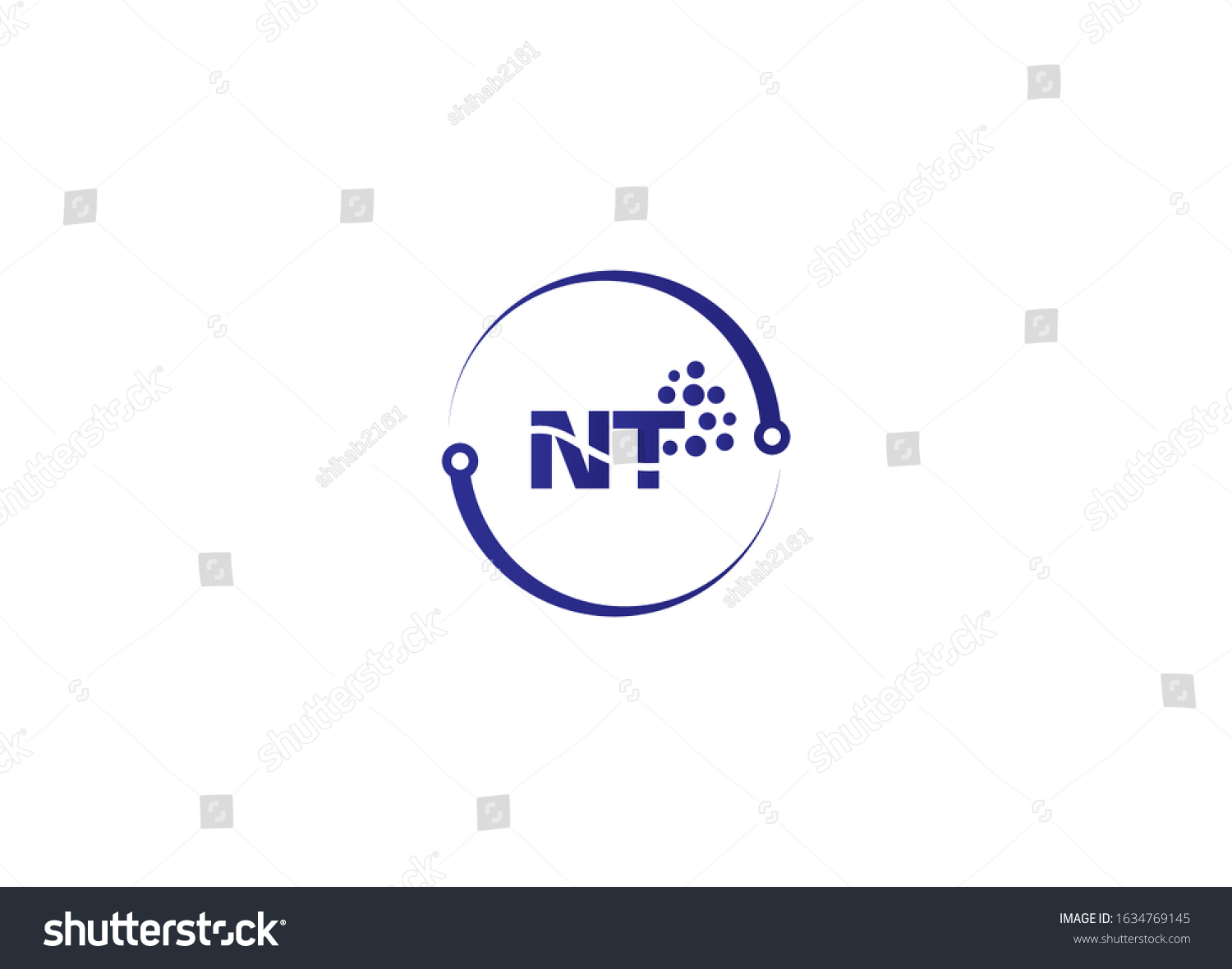 Nt Technology Logo Initial Letter Nt: vector de stock (libre de ...