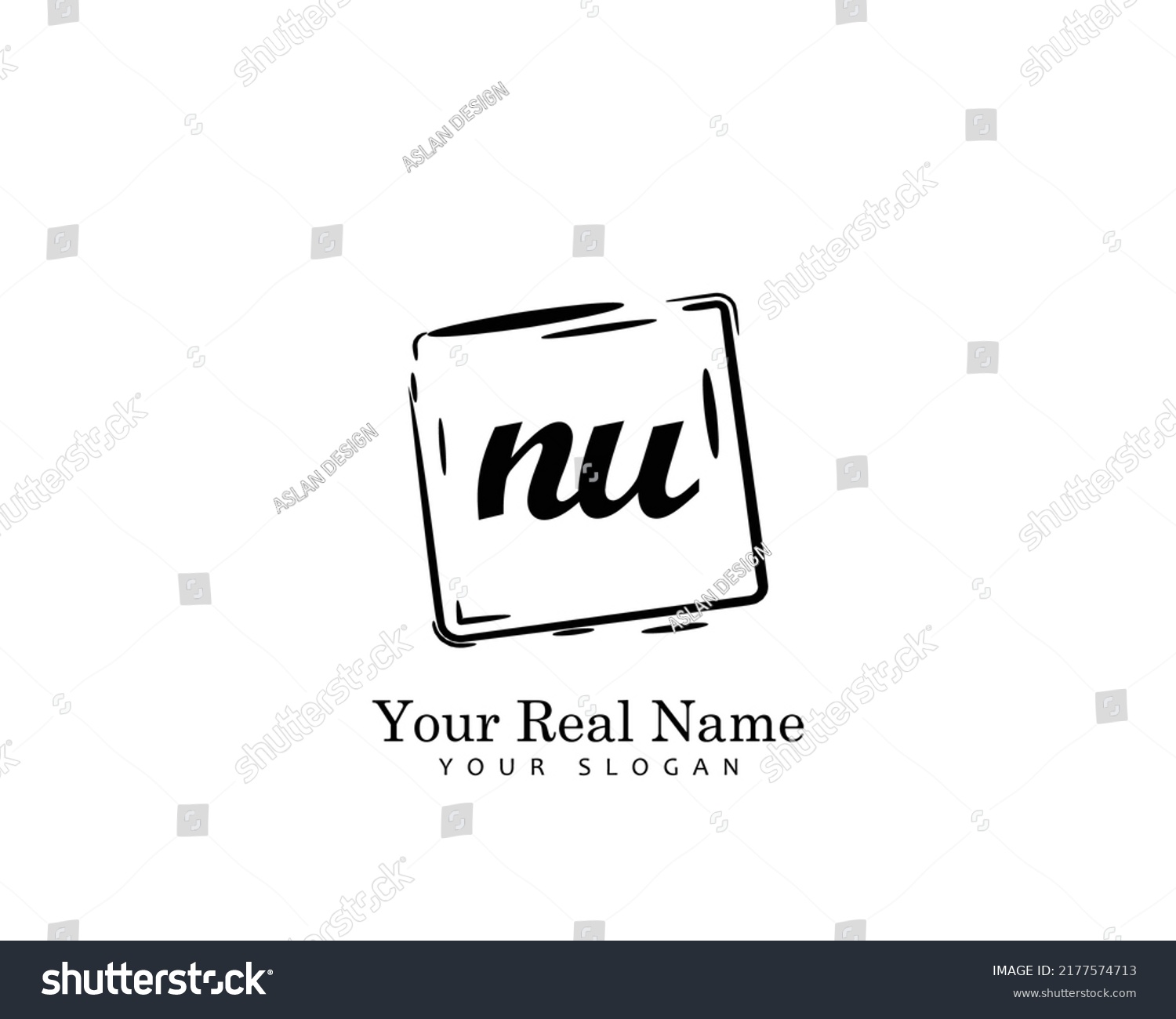 Nu Initial Beauty Monogram Logo Vector Stock Vector (Royalty Free ...