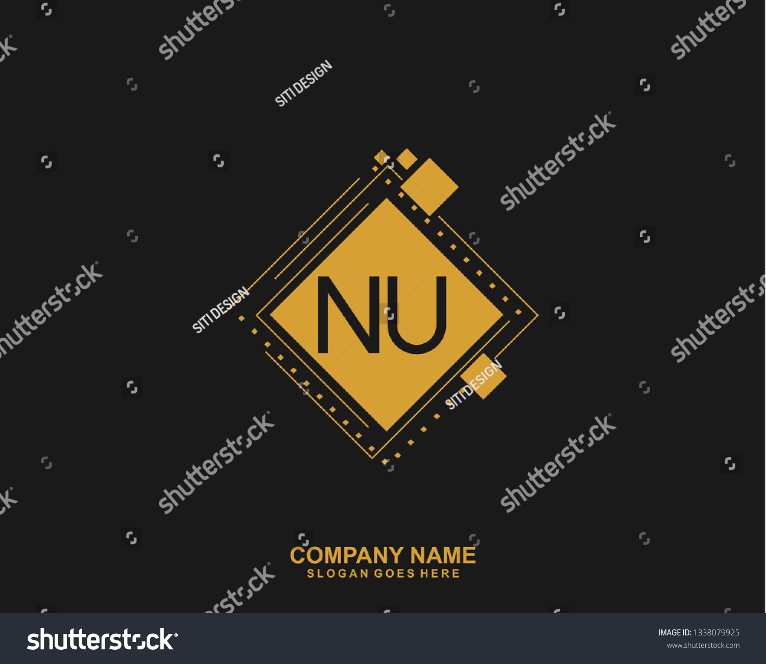 Nu Initial Letter Geometric Logo Vector Stock Vector (Royalty Free ...