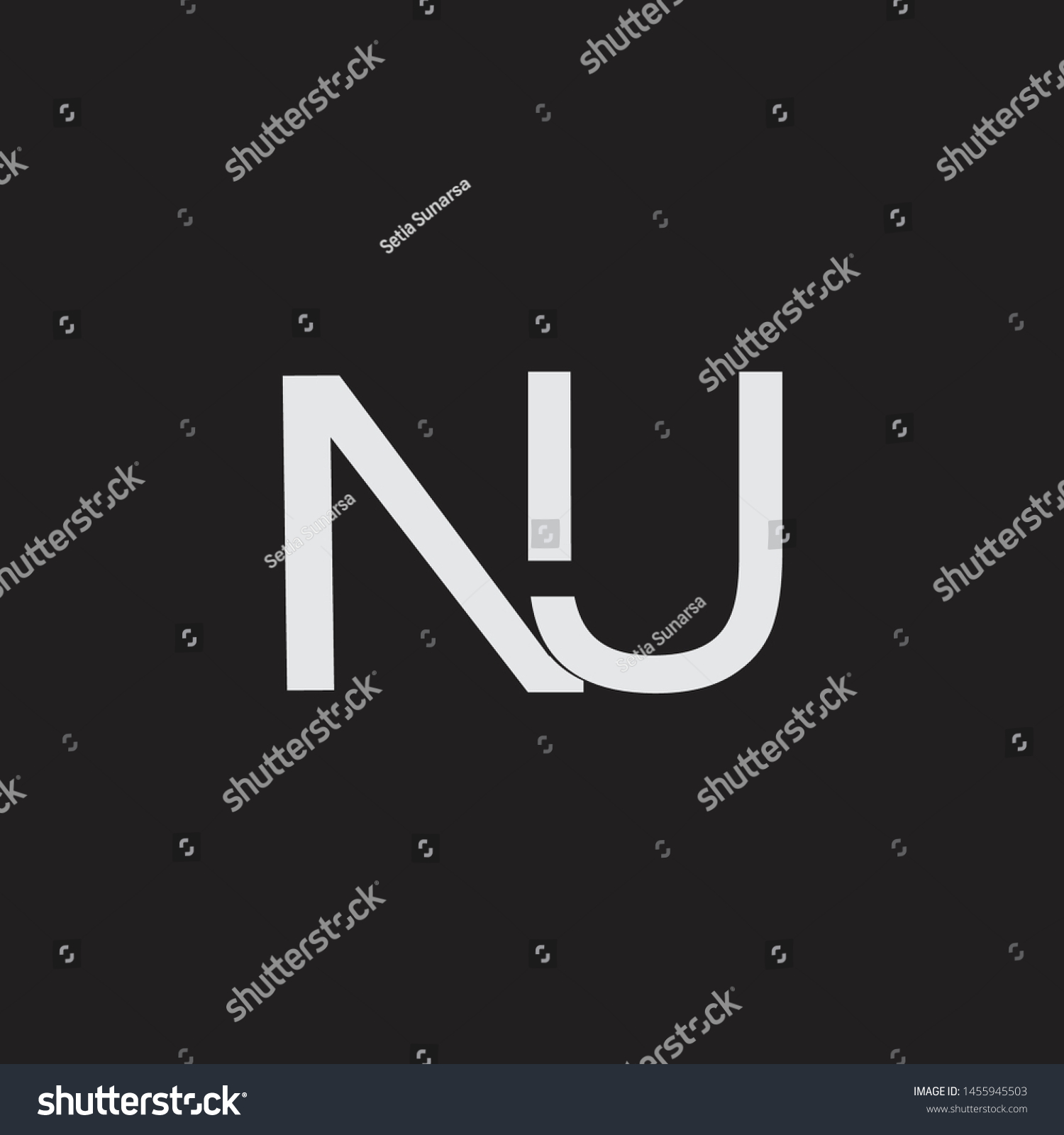 Nu Initial Logo Capital Letters Black: เวกเตอร์สต็อก (ปลอดค่าลิขสิทธิ์ ...