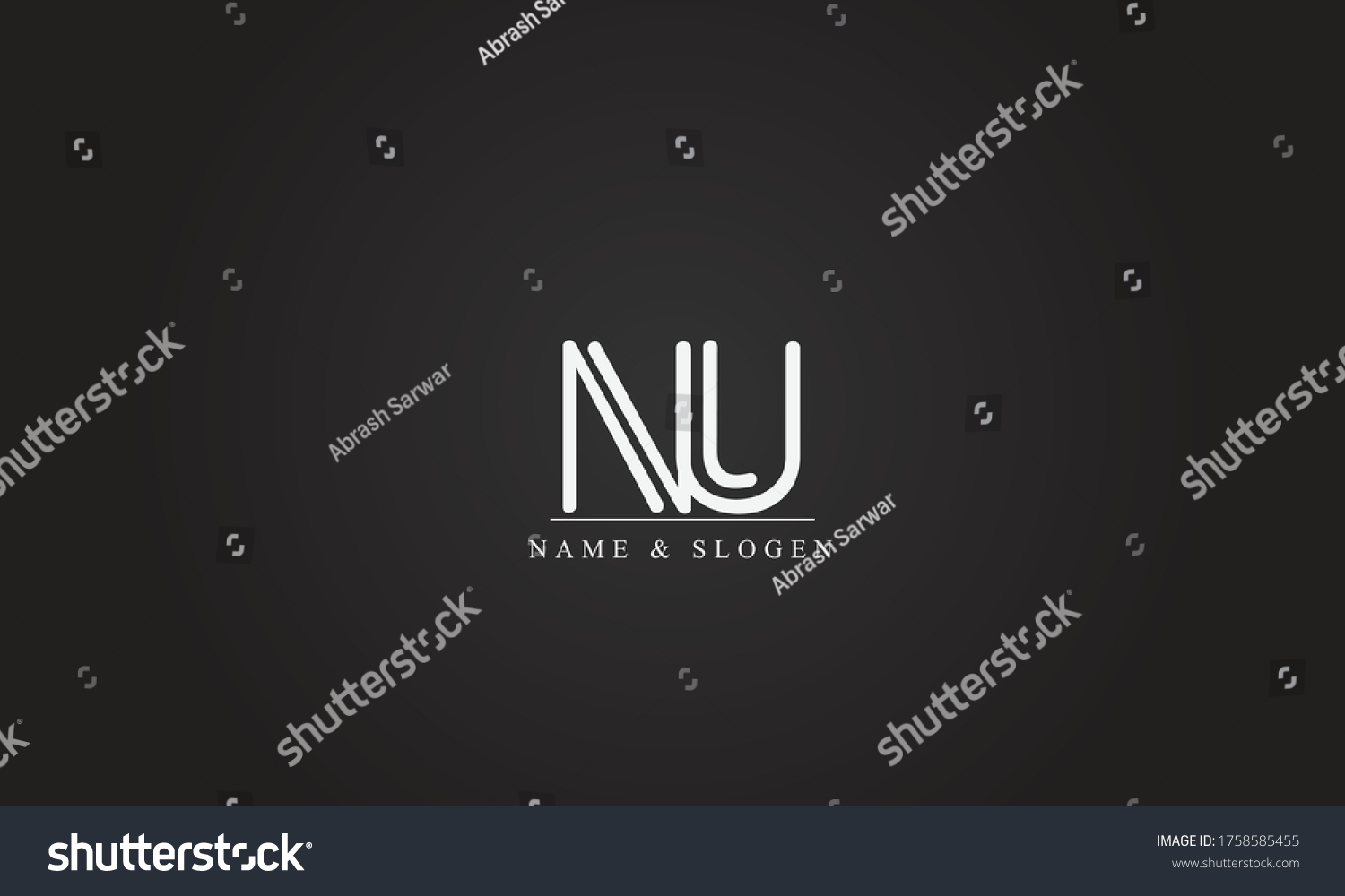 Nu Un Abstract Vector Logo Monogram Stock Vector (Royalty Free ...
