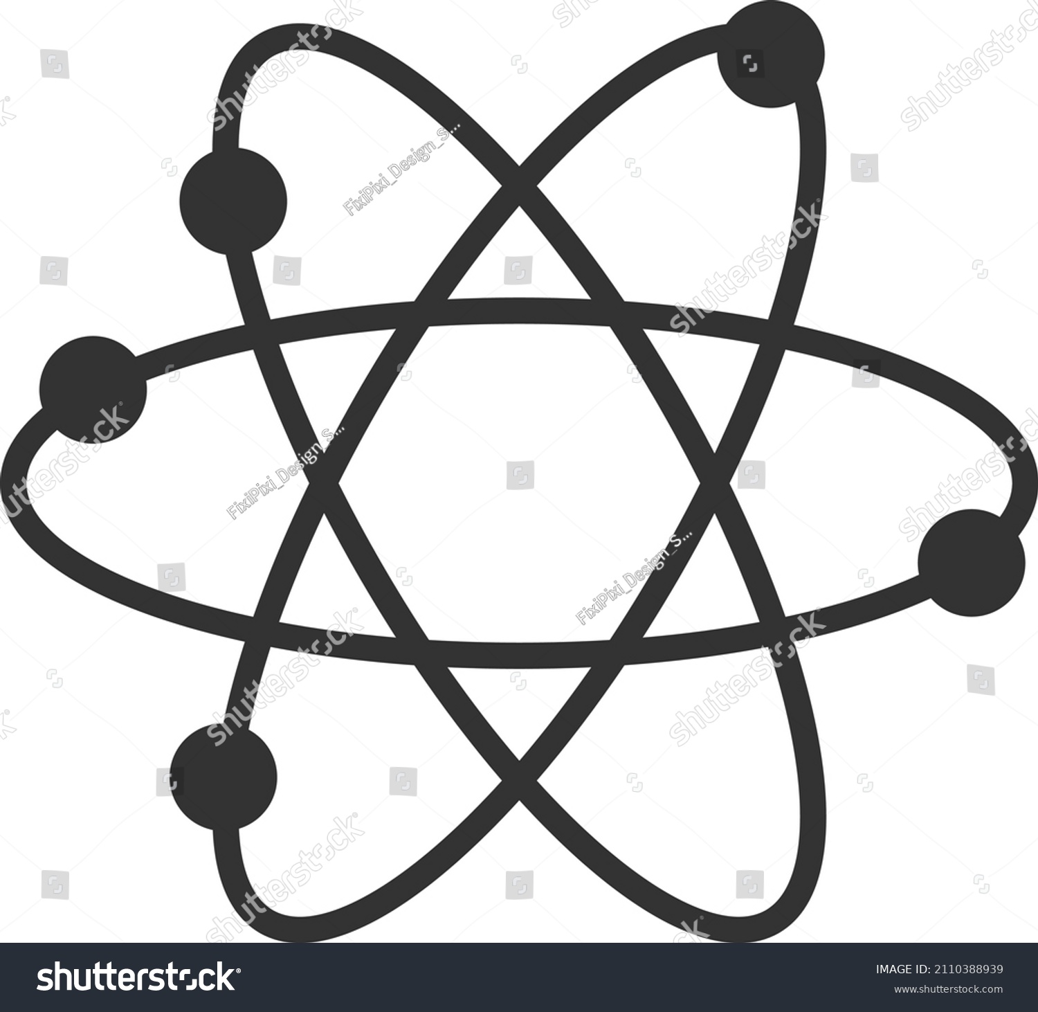 Nuclear Atomic Structure Icon Molecule Symbol Stock Vector (Royalty ...